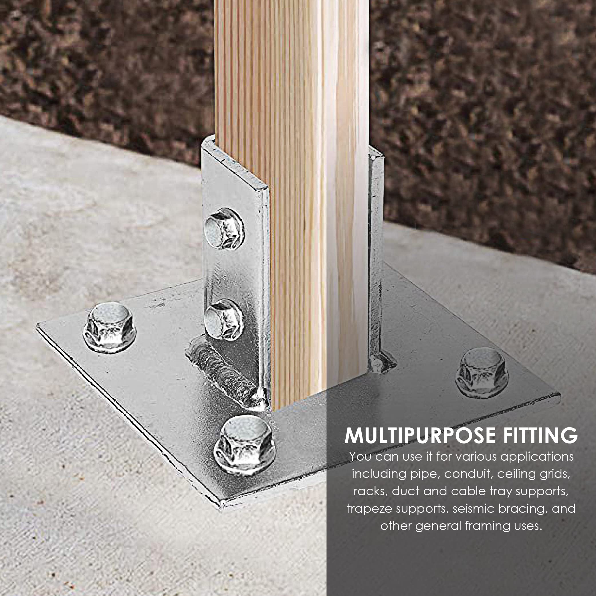 Snapklik.com : Newhouse Electric Steel Square Post Base Connector 3-in ...