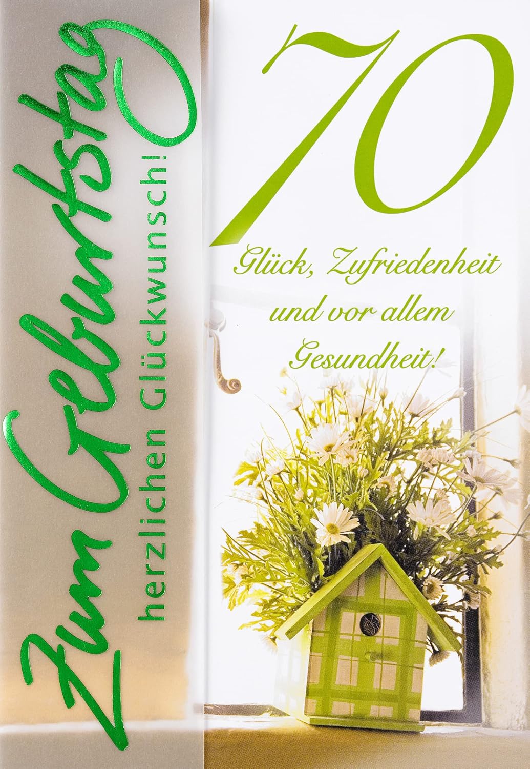 Perleberg Karte zum 70. Geburtstag - Basic Classic Collection - Karte zum Geburtstag mit ...
