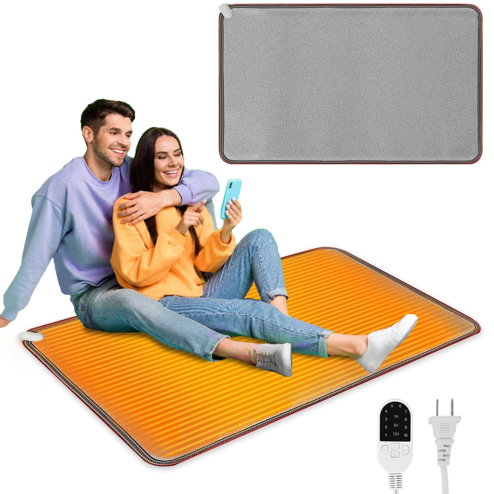 Amazon.com: QOUBAI PVC 110V Heated Floor Mat Heater for Foot Warmer ...