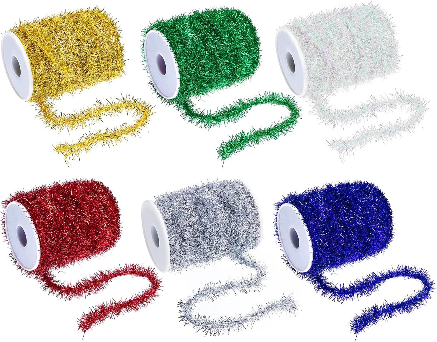 Amazon.com: Shappy Assort Color Small Star Christmas Metallic Garland ...