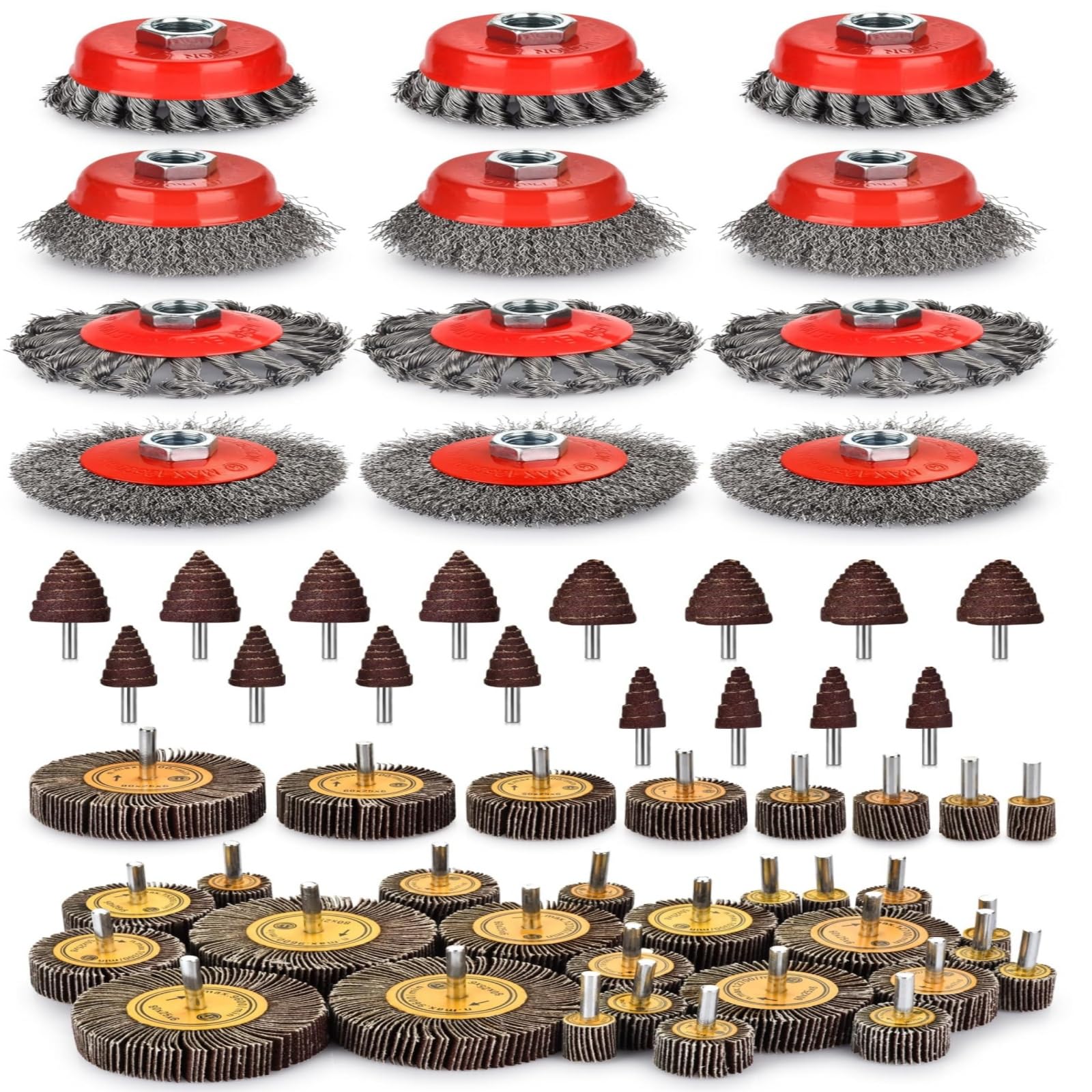 Amazon.com: Abrasive Flap Wheel Sander Set, 48 Pcs Drill Sanding ...