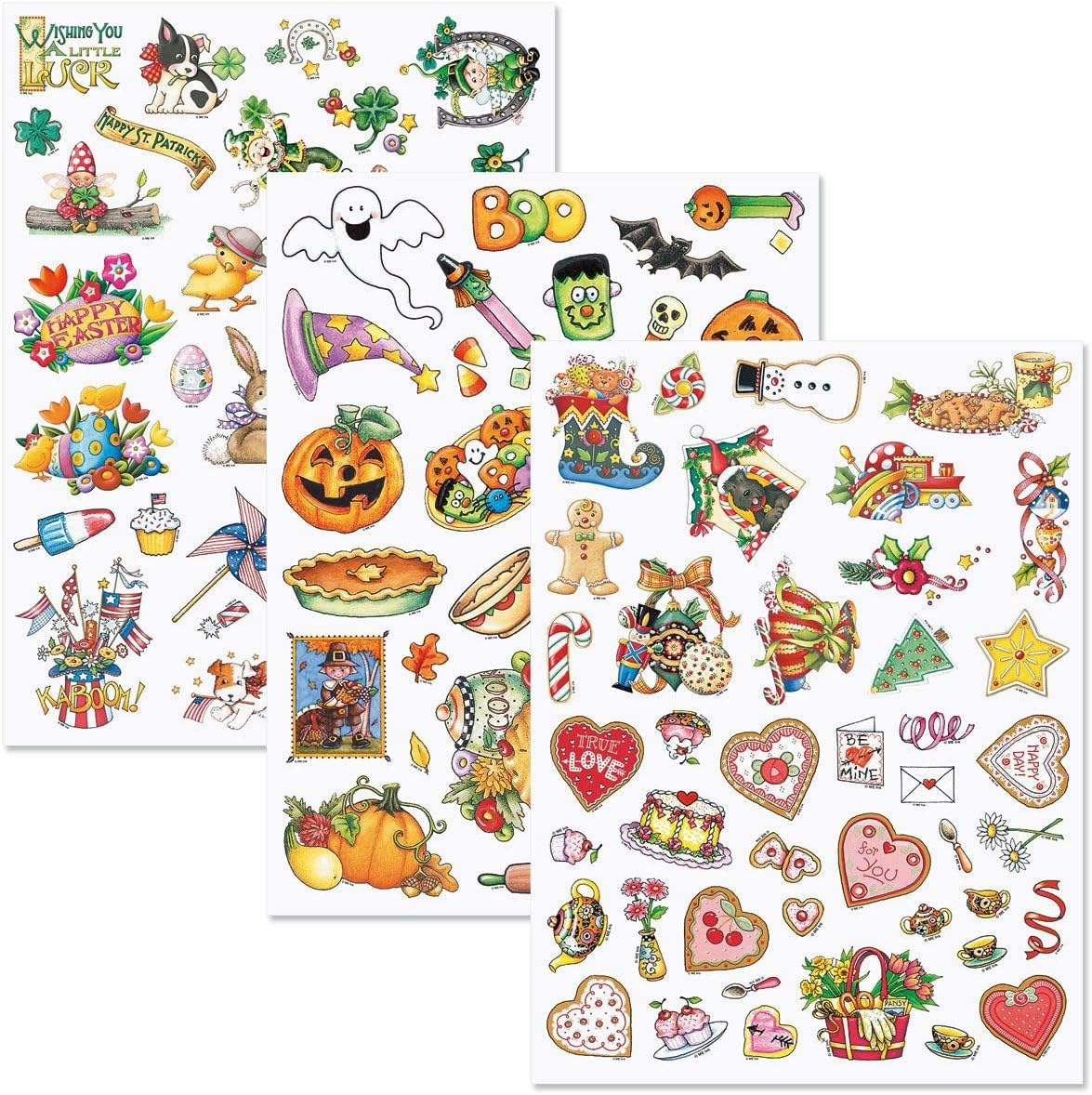 Amazon.com: Mary Engelbreit Year-Round Holidays Sticker Value Pack - 6 ...