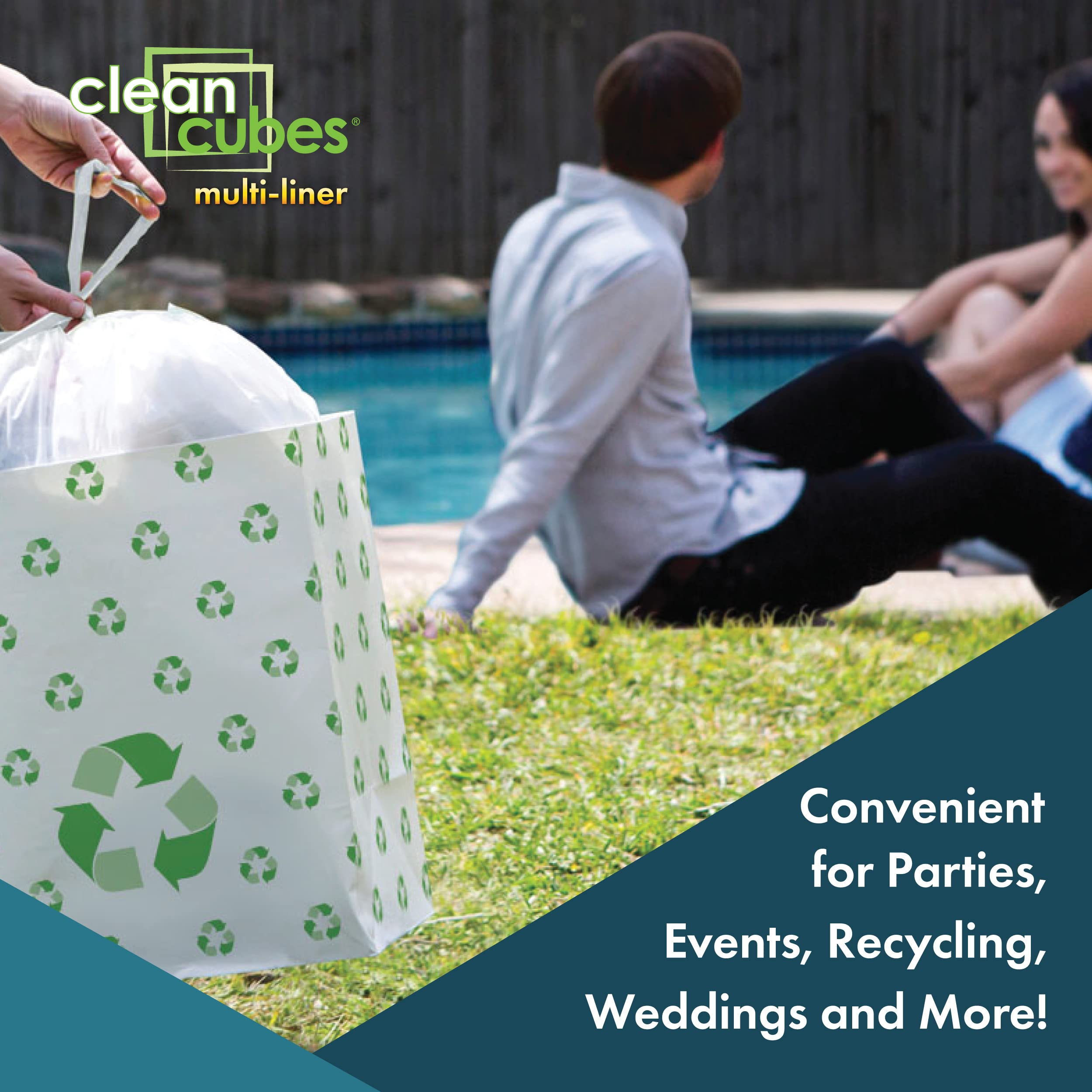 Snapklik.com : Clean Cubes 13 Gallon Multi-Liner Disposable Trash Cans