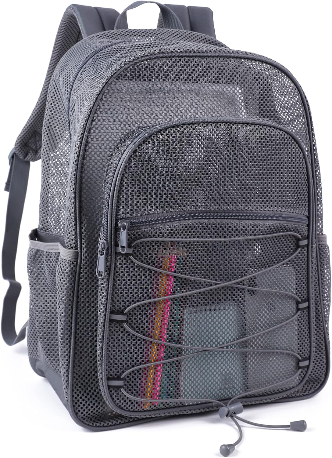 Amazon.com | Heavy Duty Mesh Backpack, Semi-transparent Mesh Bookbag ...