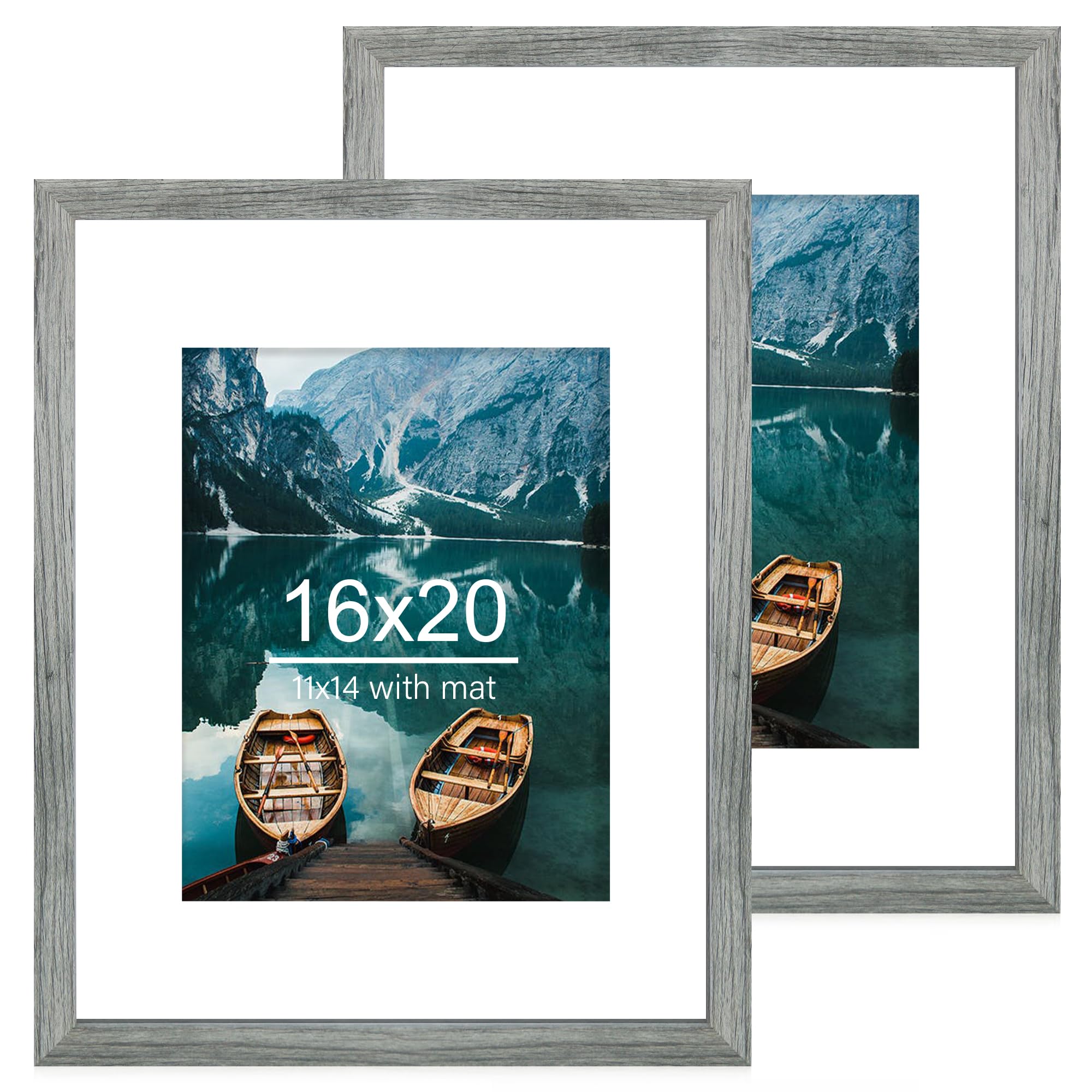Amazon.com - Hongkee 16x20 Frames Set of 2, Rustic Grey Wood Style ...