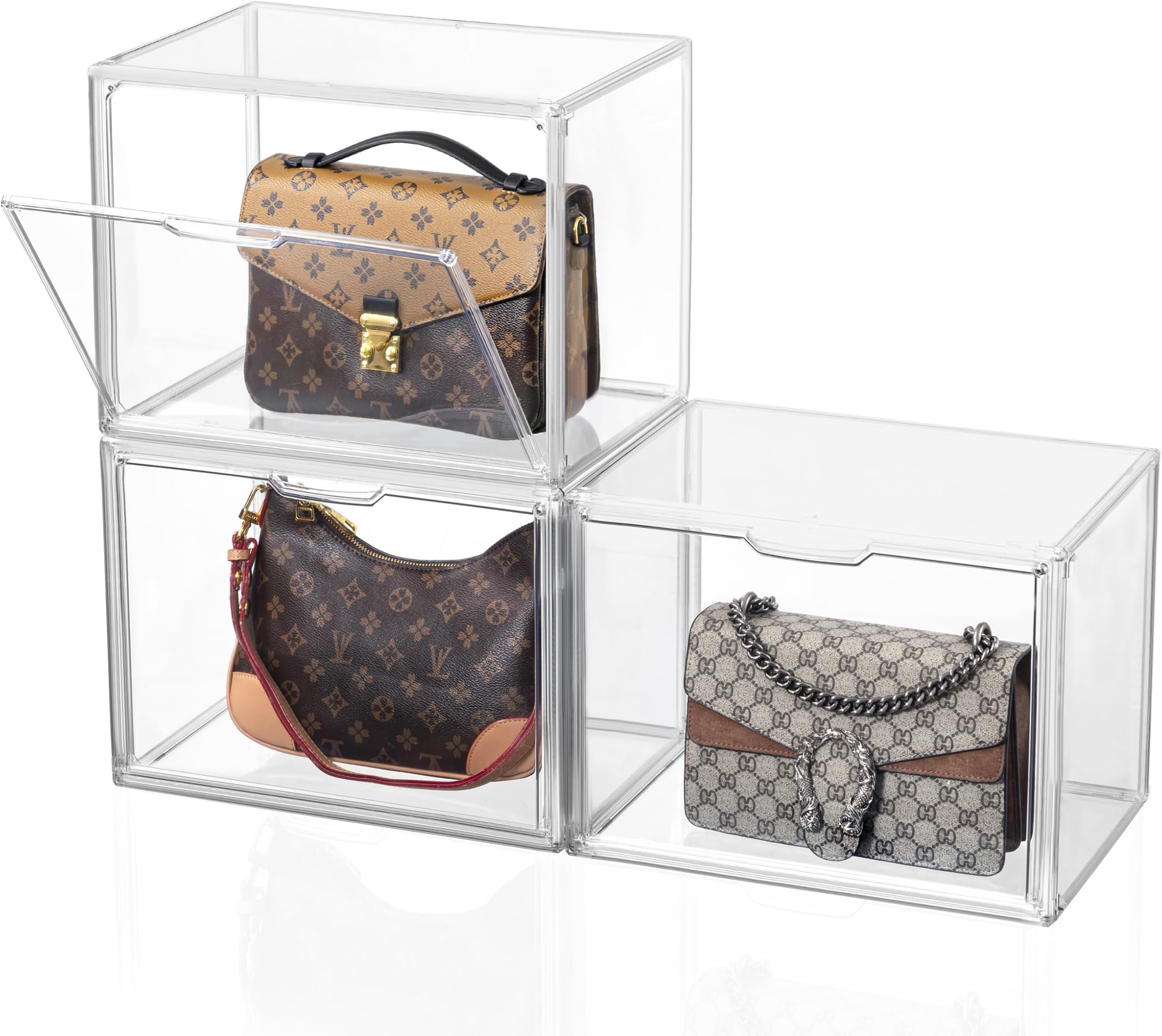 Amazon.com: GZHOK 4 Pack Clear Plastic Purse Organizer for Closet ...