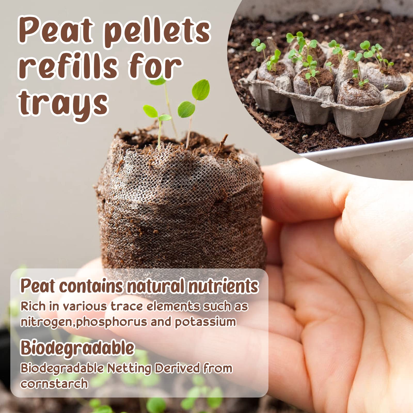 Snapklik.com : 300 Pcs 30mm Peat Pellets Starter Pods, Compressed ...