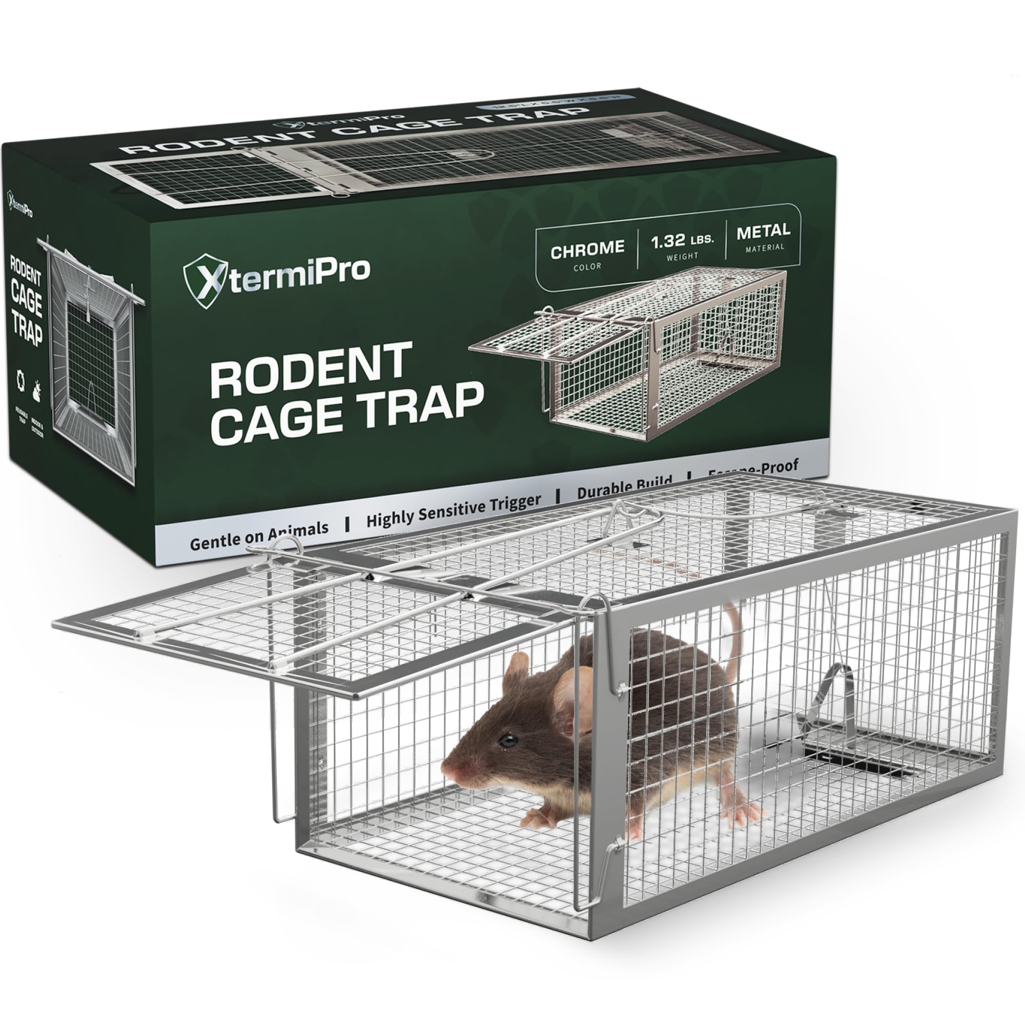 Amazon.com : Live Animal Trap Cage - 12.5" x 6.5" x 5.5" Humane Rat ...