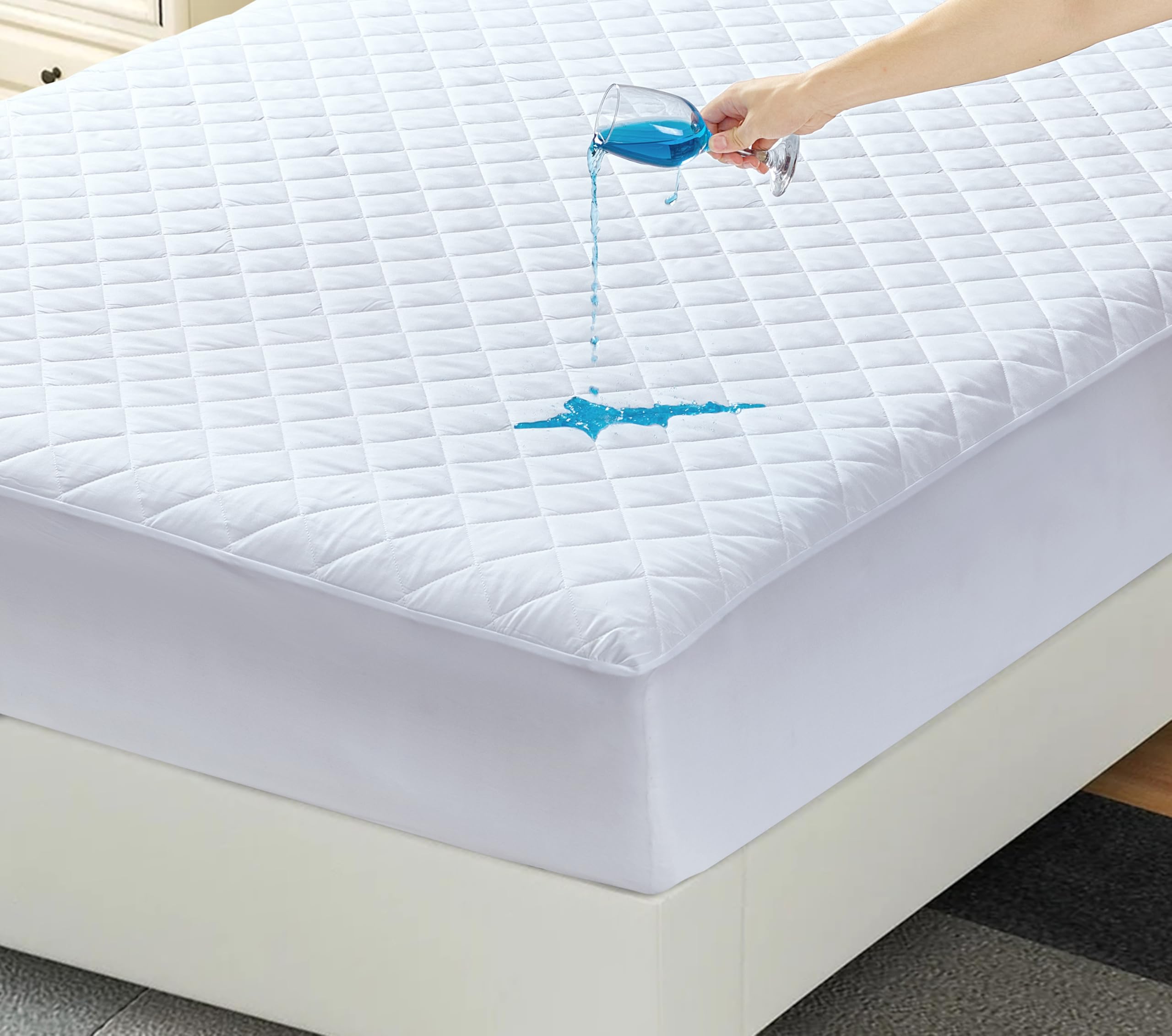 Home Beyond & HB design - Quilted Waterproof Mattress Pad - Deep Pocket ...