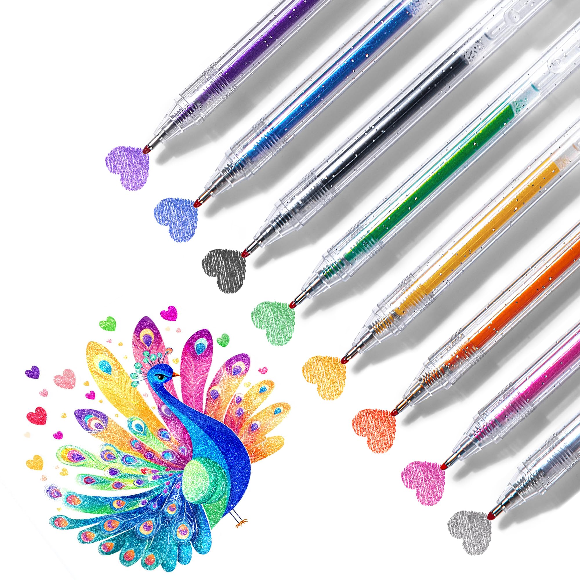 Amazon.com: XWT 8 Colors Retractable Sparkle Glitter Gel Pens, 1mm Fine ...