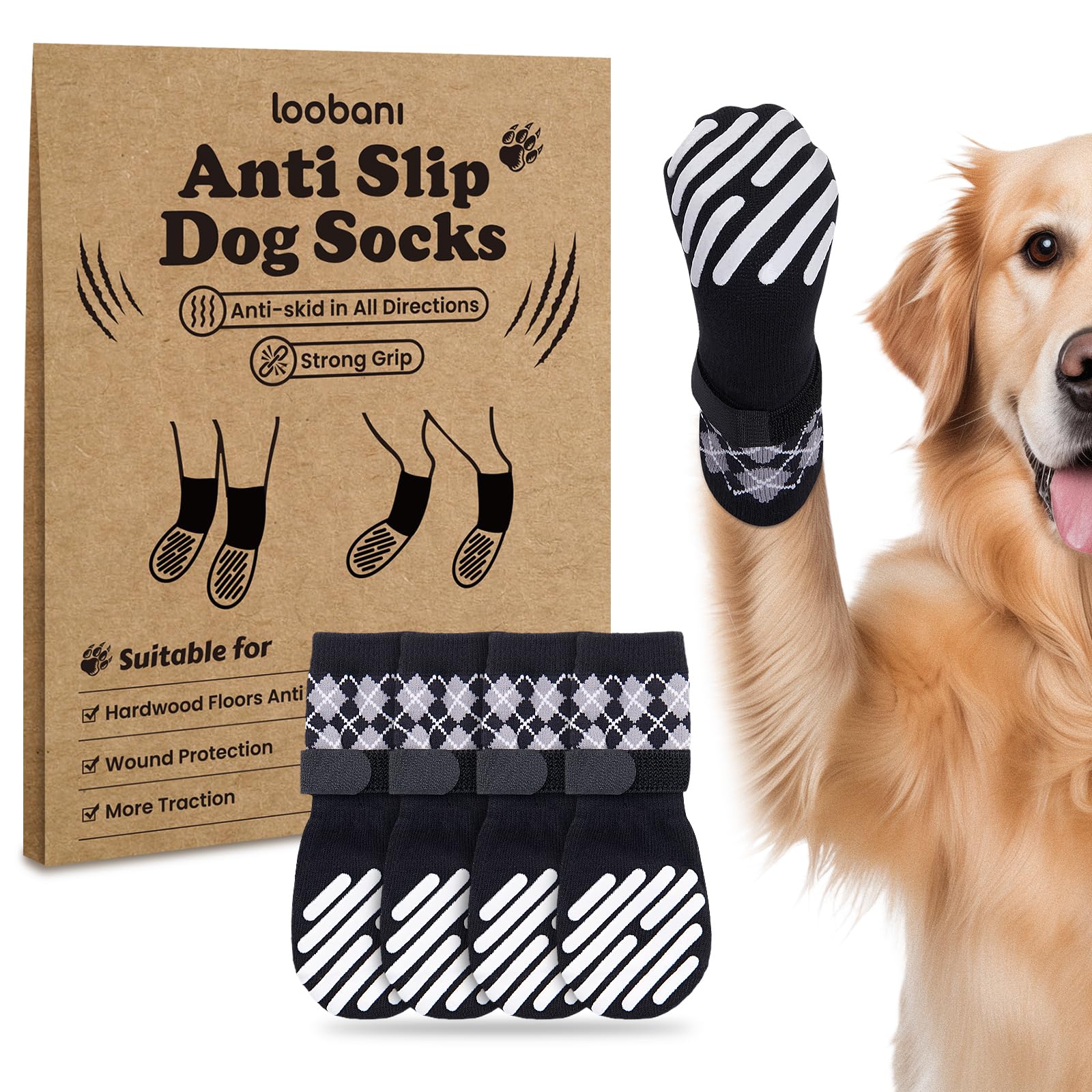Amazon.com : LOOBANI Dog Socks to Prevent Licking Paws - Anti-Slip Dog ...