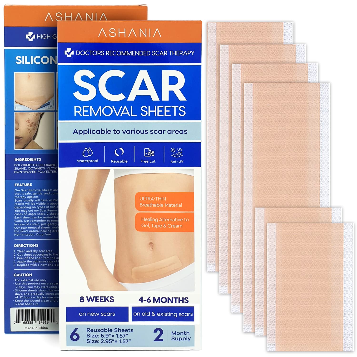 Snapklik.com : 2 Sizes Sheet Silicone Scar Removal Sheets For Diverse ...