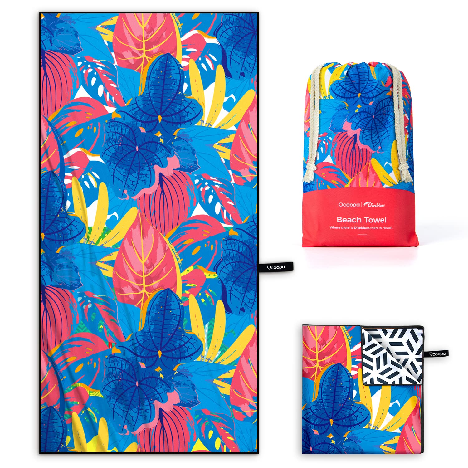 Snapklik.com : OCOOPA Diveblues Sand Free Beach Towel Microfiber ...