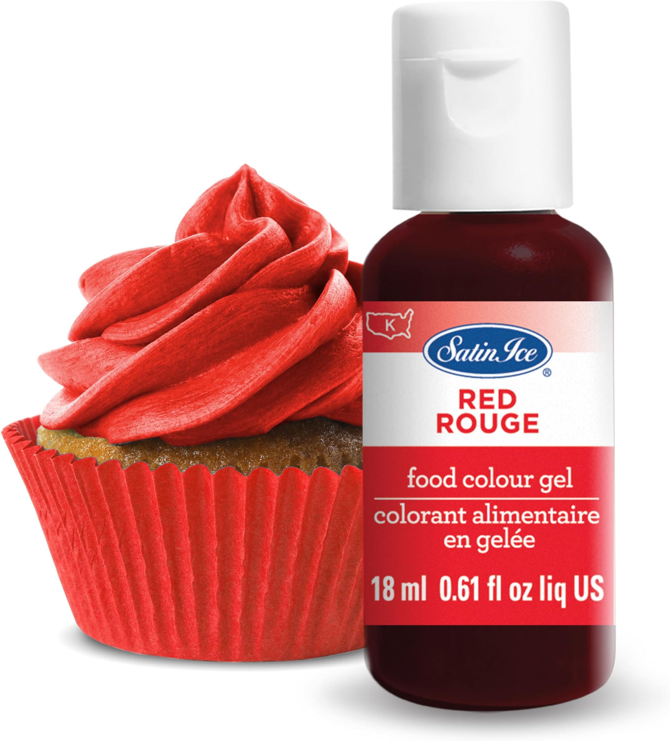 Amazon.com : Satin Ice Food Color Liquid Gel, 0.61 fl oz Bottle, Red ...