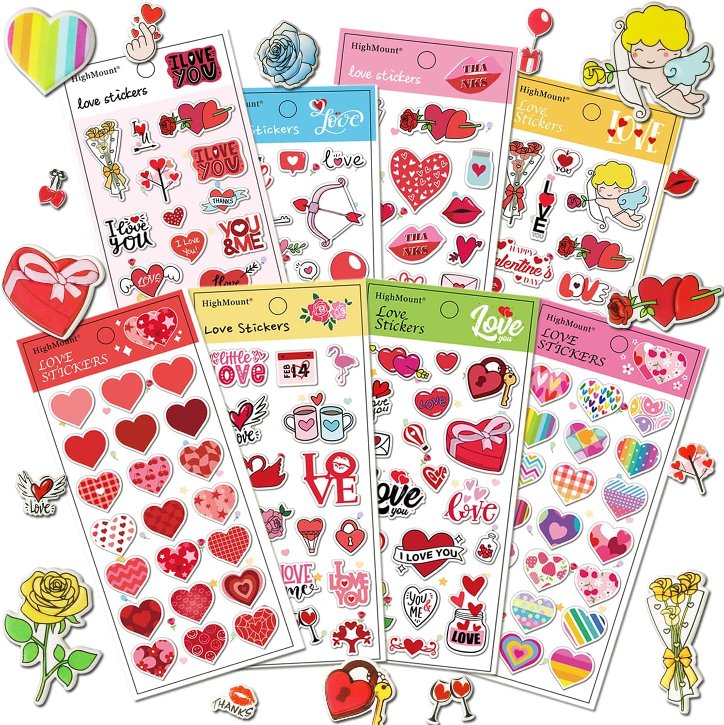 Amazon.com: Obujopal 46 Pcs Love Theme Scrapbook Stickers for Bullet ...