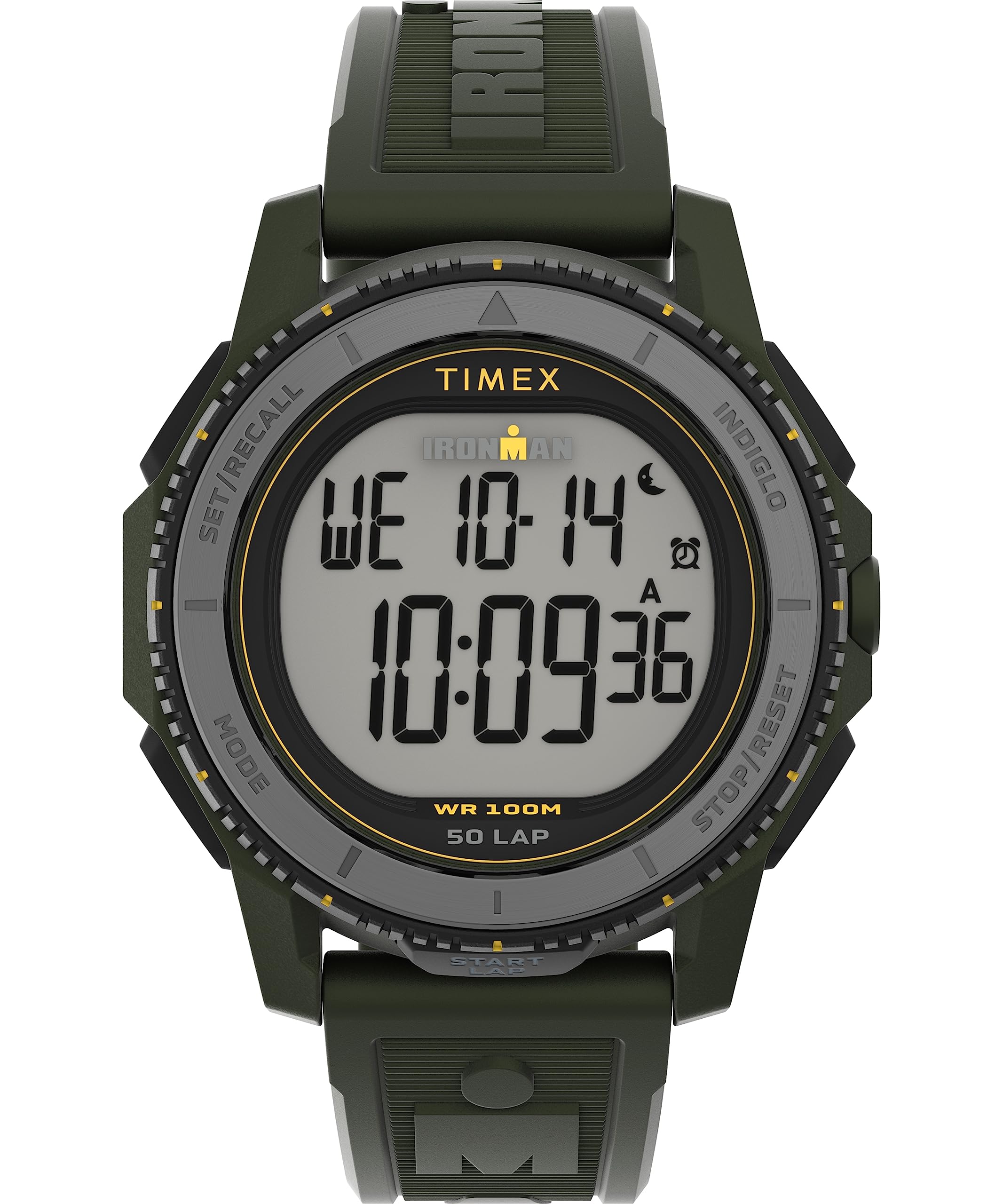 Amazon.com: Timex Men's Adrenaline 46mm Watch - Green Strap Digital ...