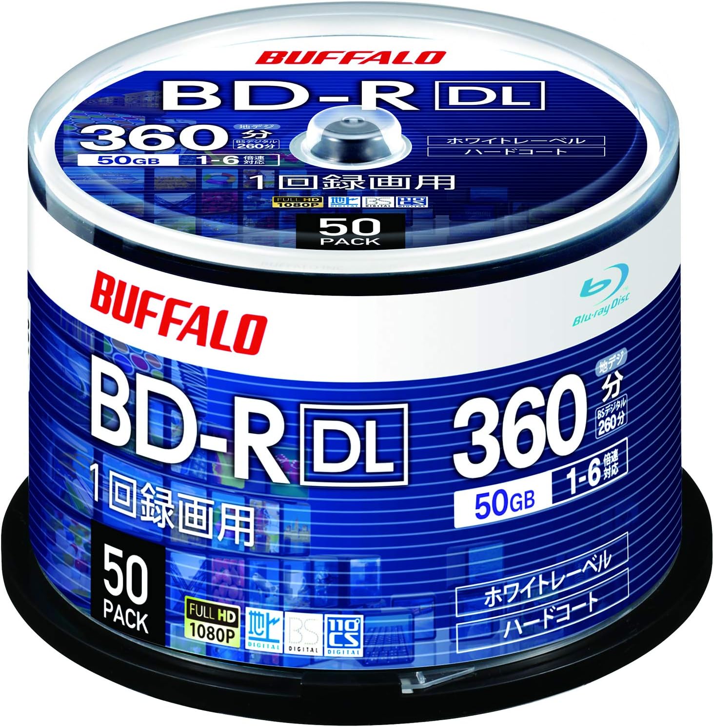 Amazon.co.jp: 【Amazon.co.jp限定】 バッファロー ブルーレイディスク BD-R 1回録画用 25GB 50枚 ...