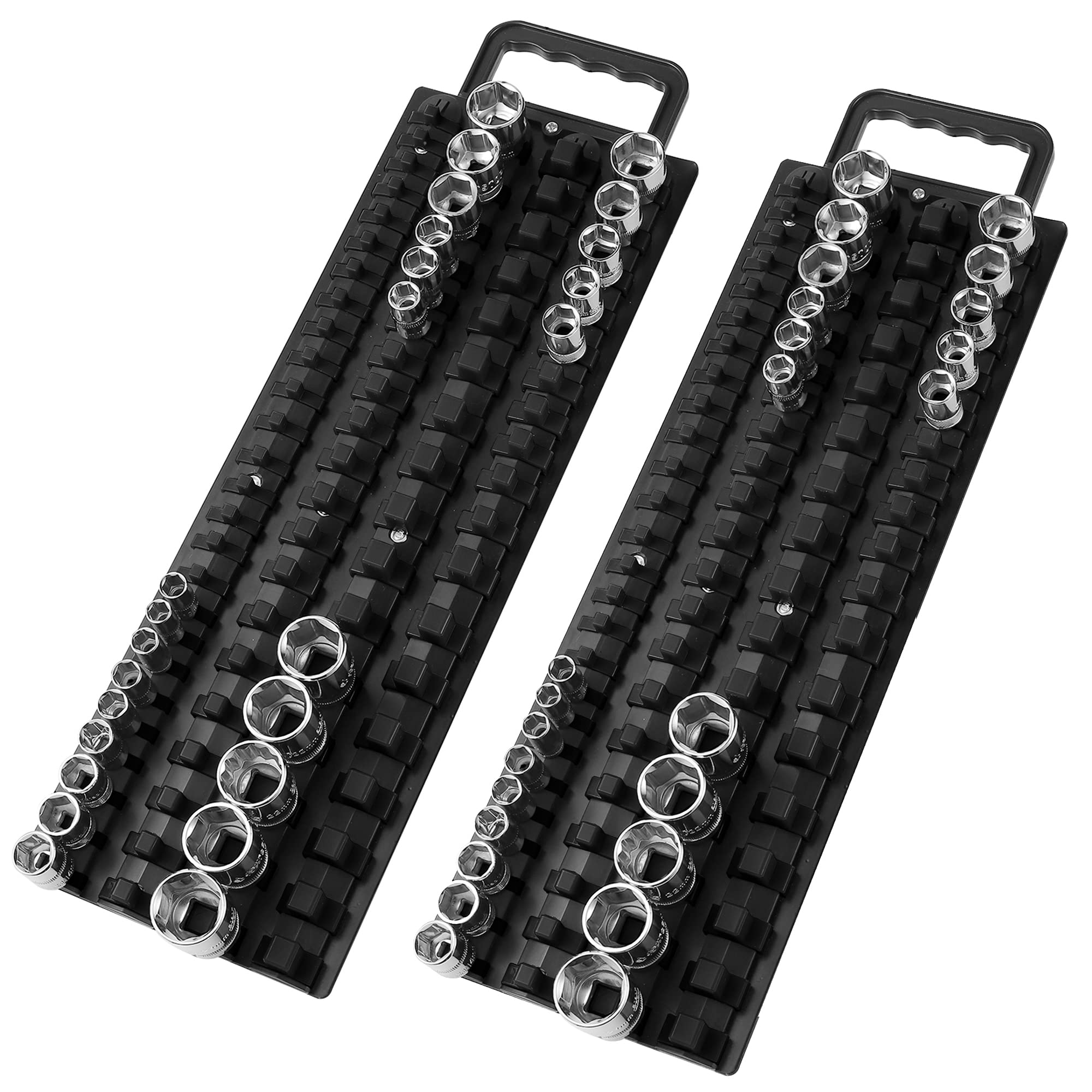 Snapklik.com : Reniteco 160-Piece Portable Socket Organizer Steel Tray
