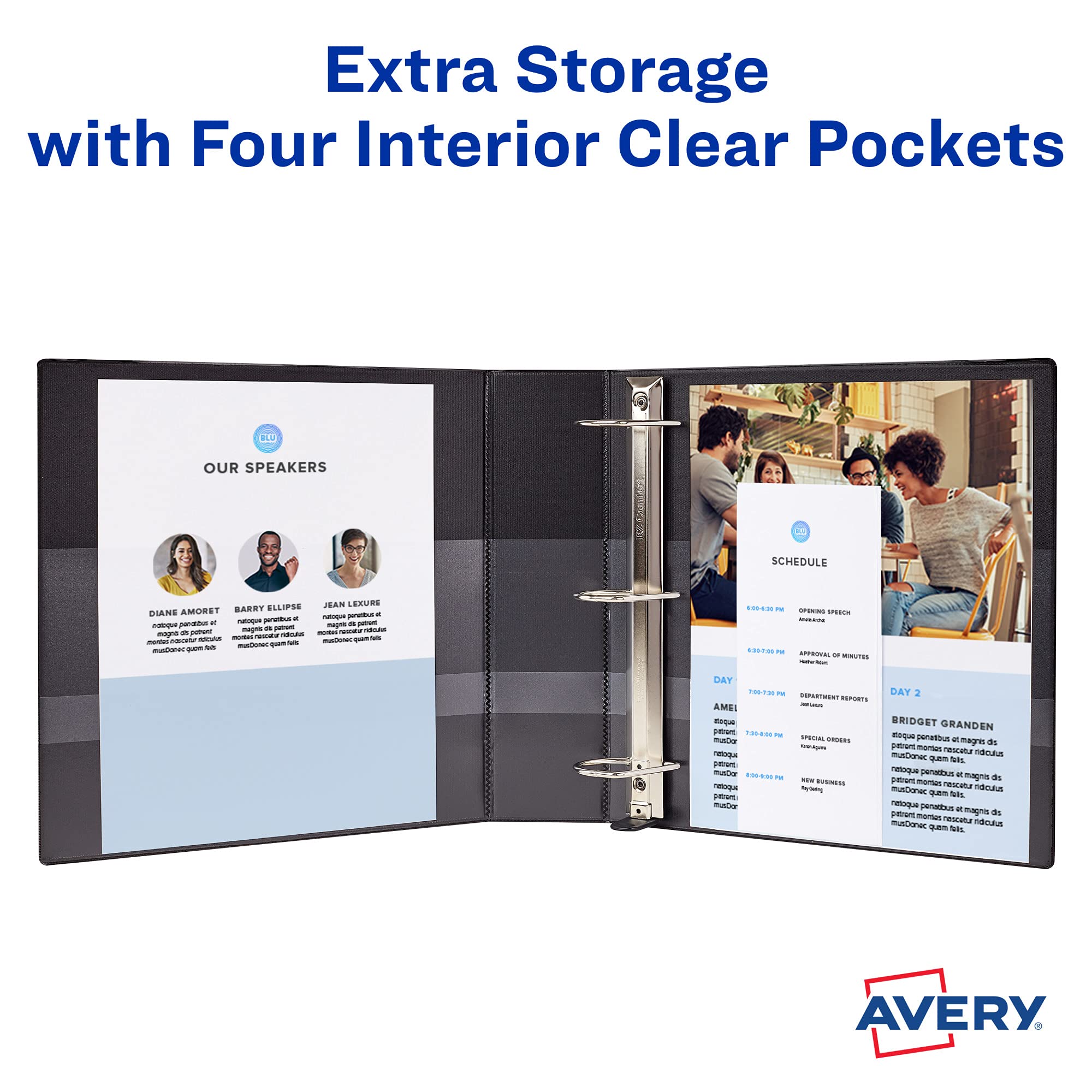 2 Inch Binder Avery Durable Clear View 3-Ring Binders 4-Pack - 2\" EZD ...
