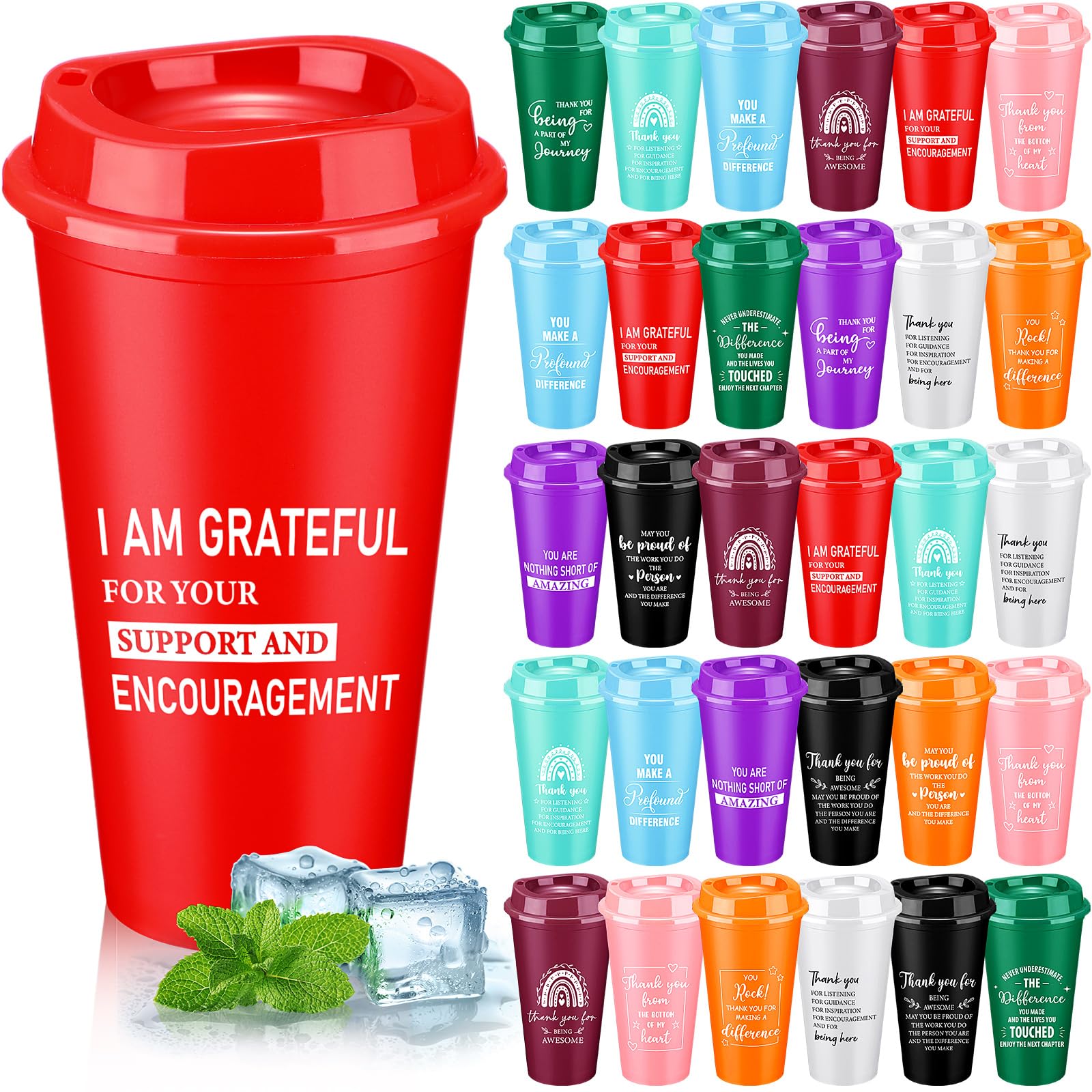 Amazon.com | Skylety 30 Pcs Thank You Gifts 16 oz Coffee Cups Bulk ...