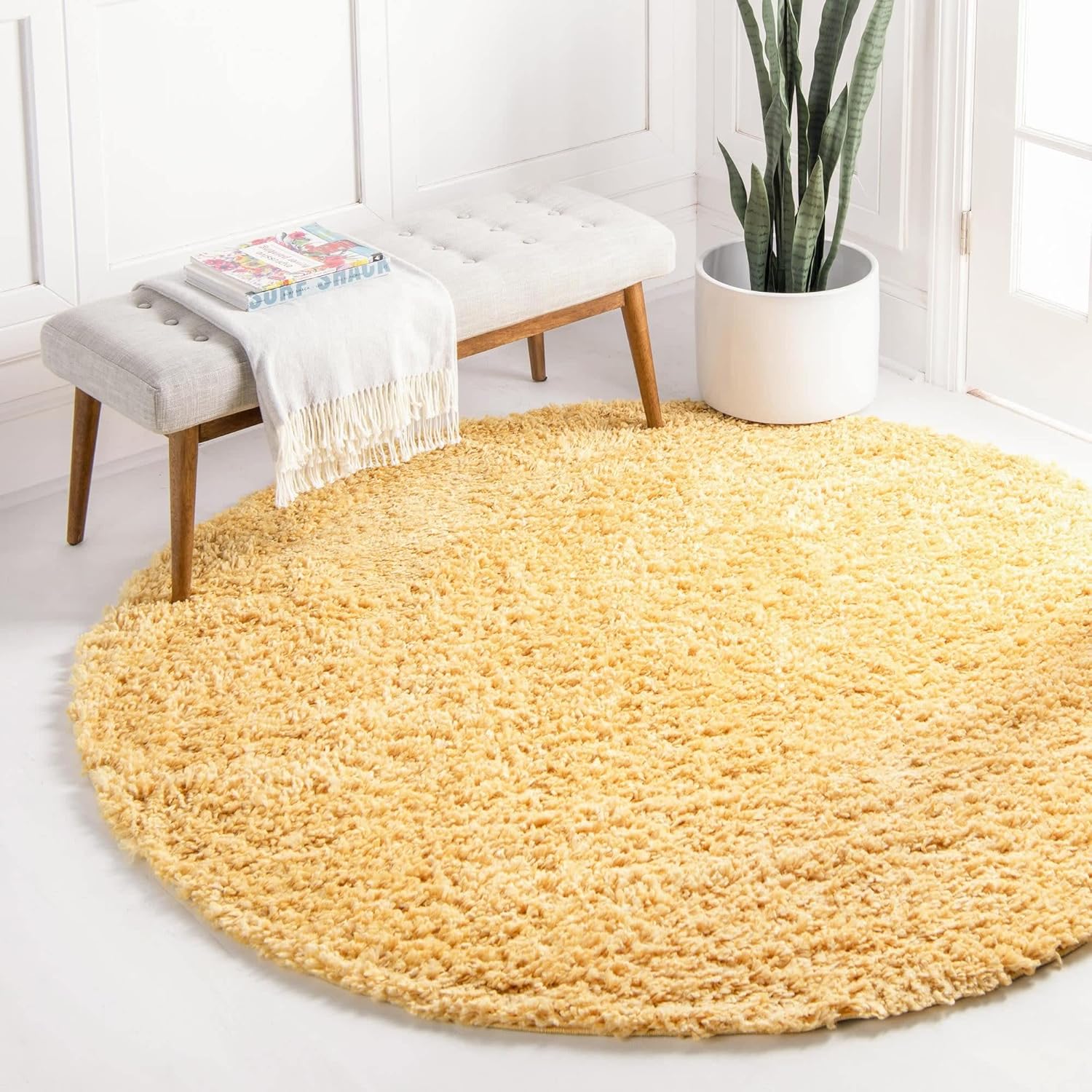 Amazon.com: Unique Loom Davos Shag Collection Area Rug - Solid (6' 1 ...