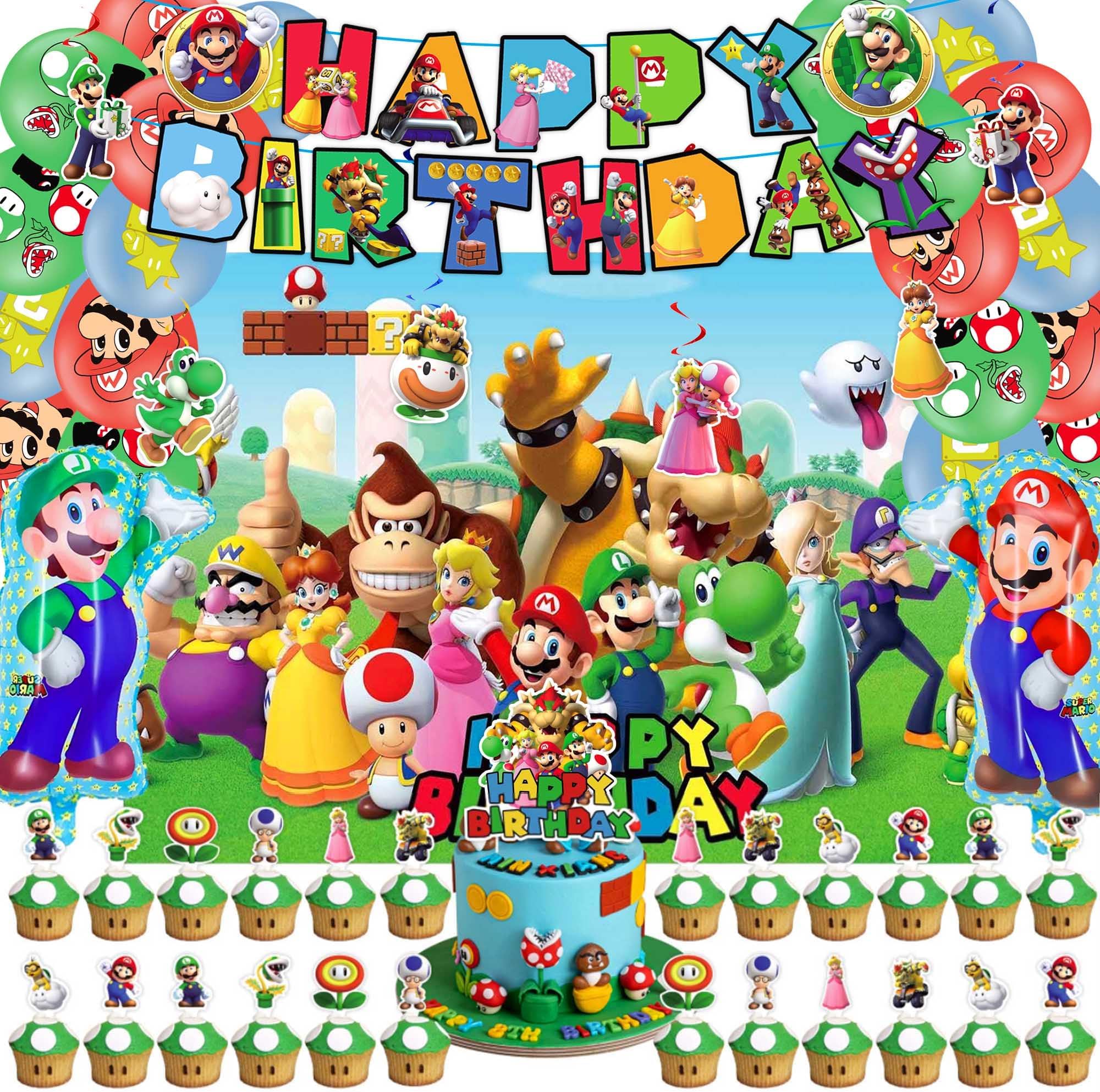 Amazon.com: Mario Birthday Decorations Spiral - 24pcs Super Mario ...