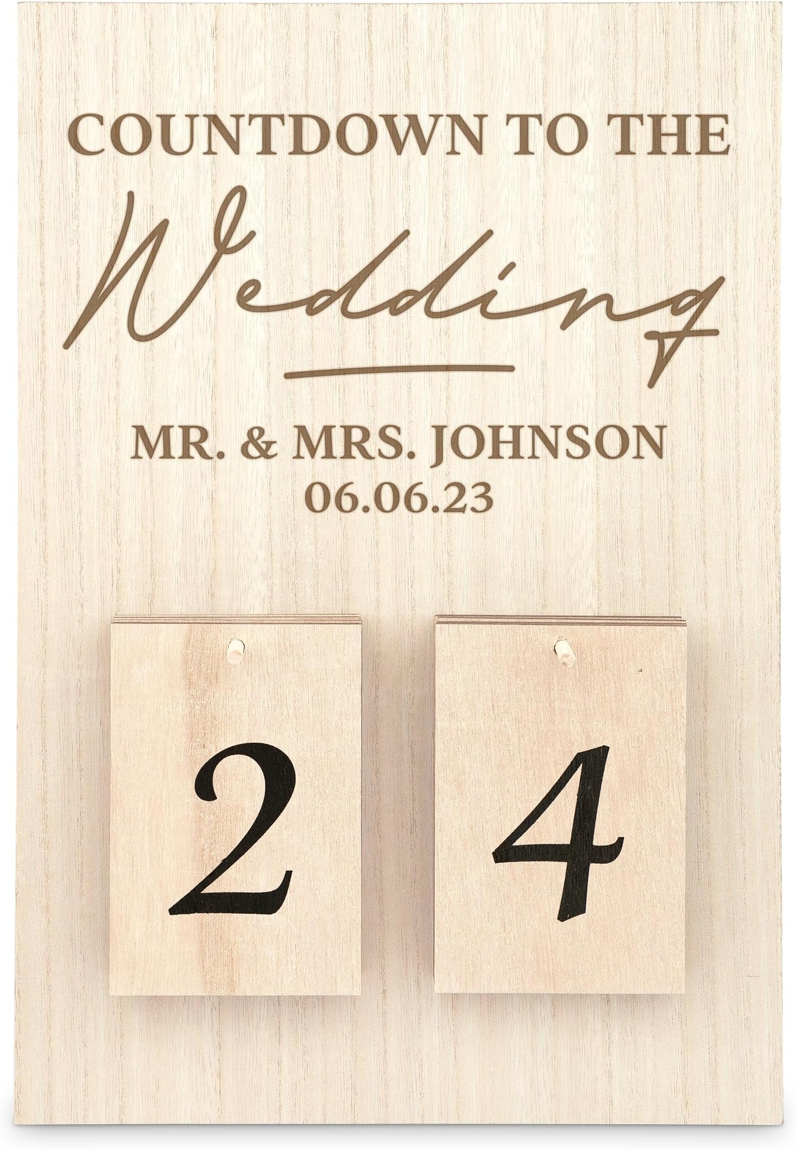 Amazon.com: Weddingstar Customizable Wooden Countdown Calendar Sign ...