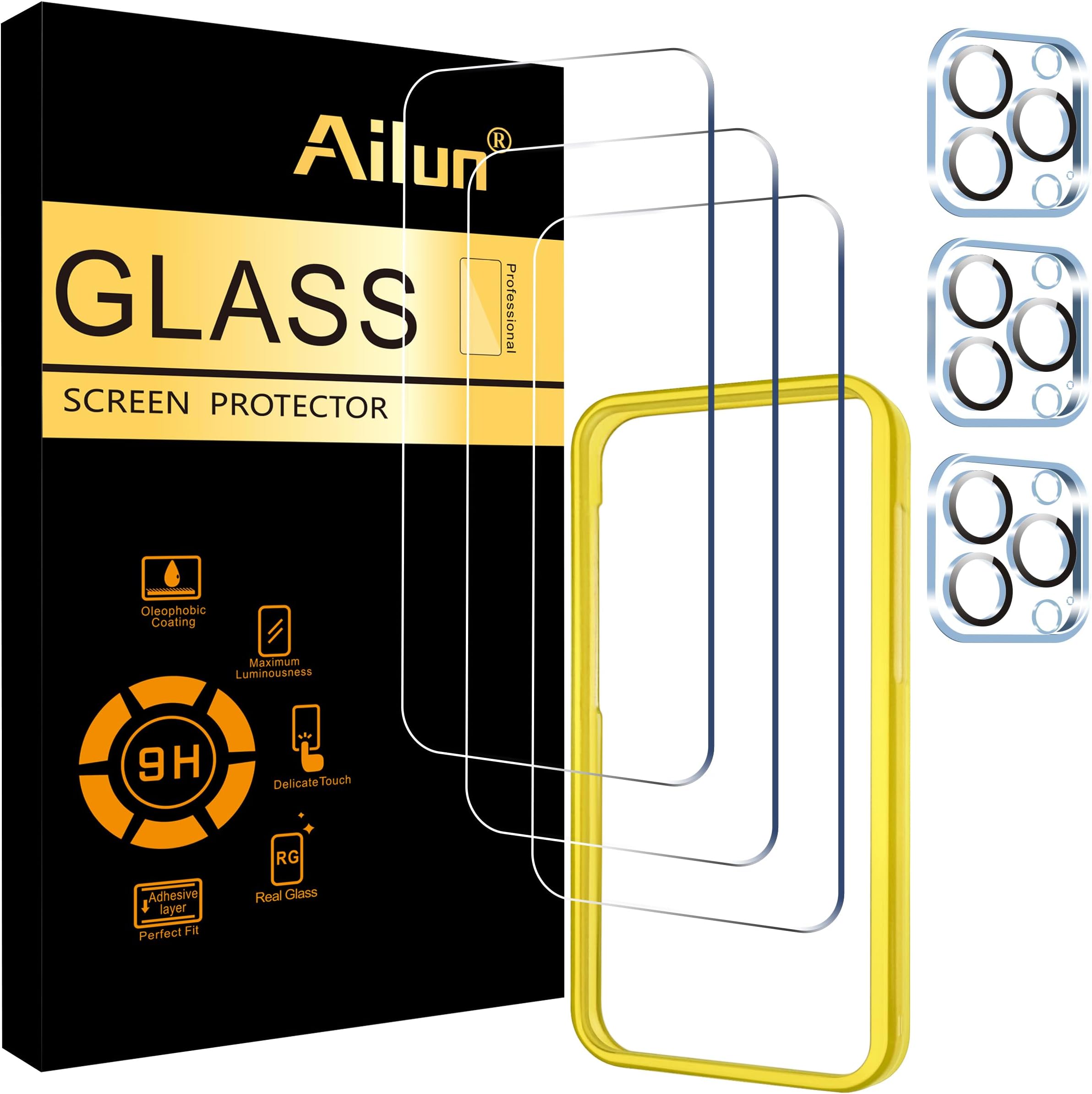 Amazon.com: Lamicall Screen Protector for iPhone 15 Pro - [No White ...