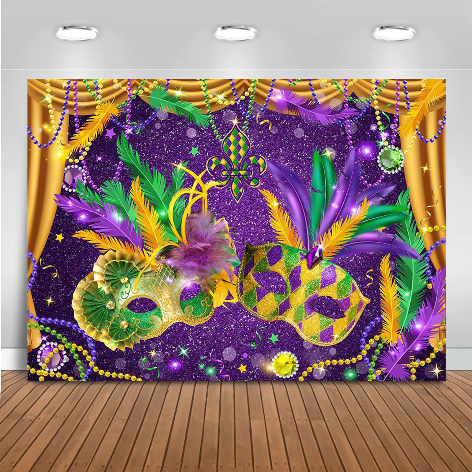 Amazon.com : Mocsicka Mardi Gras Backdrop Masquerade Photography ...