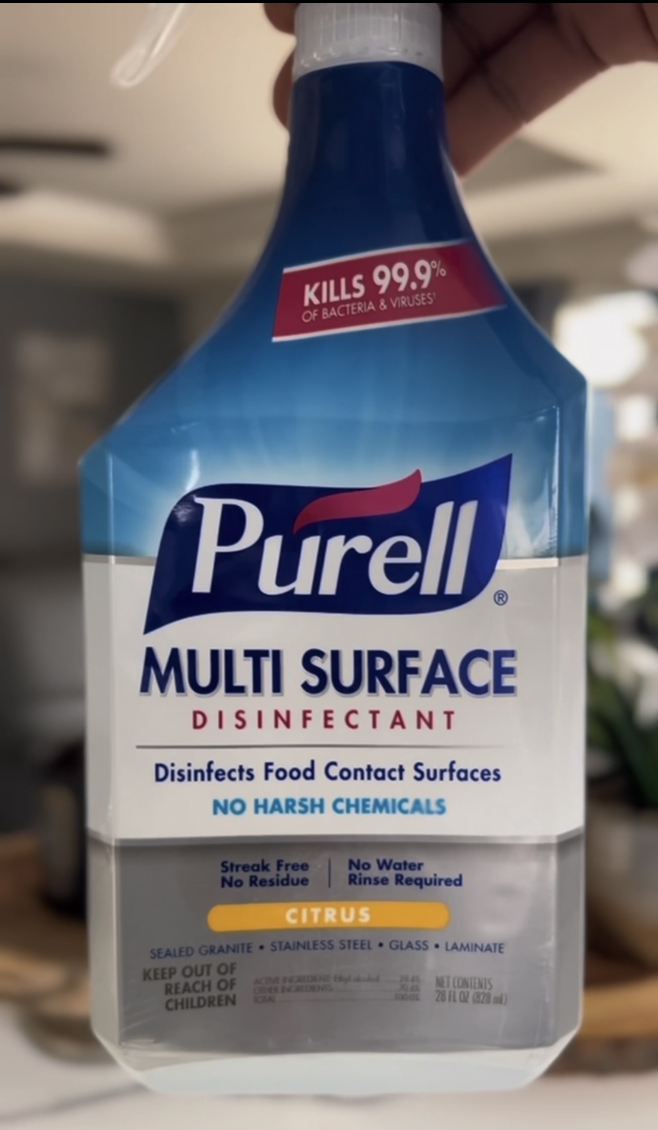 Watch Purell multi surface disinfectant spray works on all areas in ...