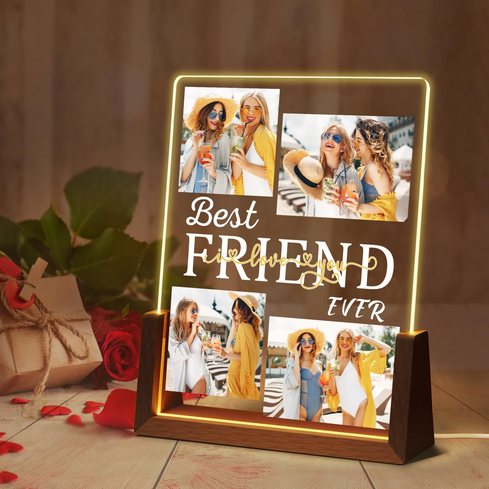 Amazon.com: Personalized Gifts for Best Friend, Custom Walnut Picture ...