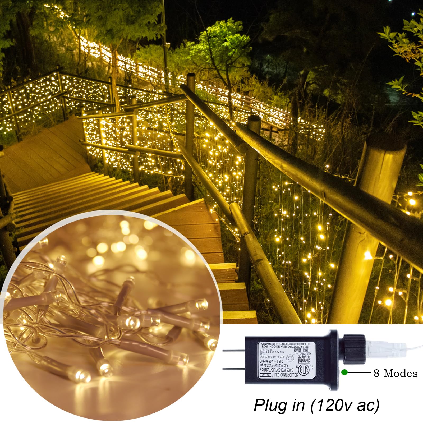 Snapklik.com : Solhice LED Curtain Lights Outside 30ft X 3ft For ...