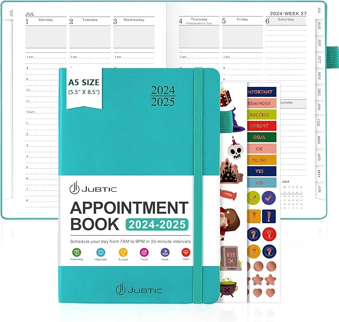 Amazon.com : JUBTIC Appointment Book 2024-2025, Daily Weekly and ...