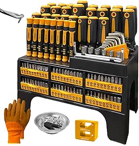 Amazon.com: 121pcs Magnetic Screwdriver Set,Chrome Vanadium Steel, Multi-Size Hex & Flathead ...