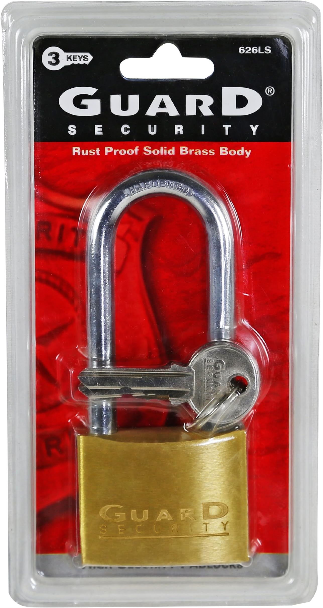 Guard Security 622 Solid Brass Padlock with 1" Standard Shackle ...