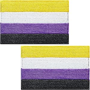 Amazon.com: BWXBWX Nonbinary Non-Binary Flags Patch Pride Rainbow Flag Embroidered Patches LGBTQ ...