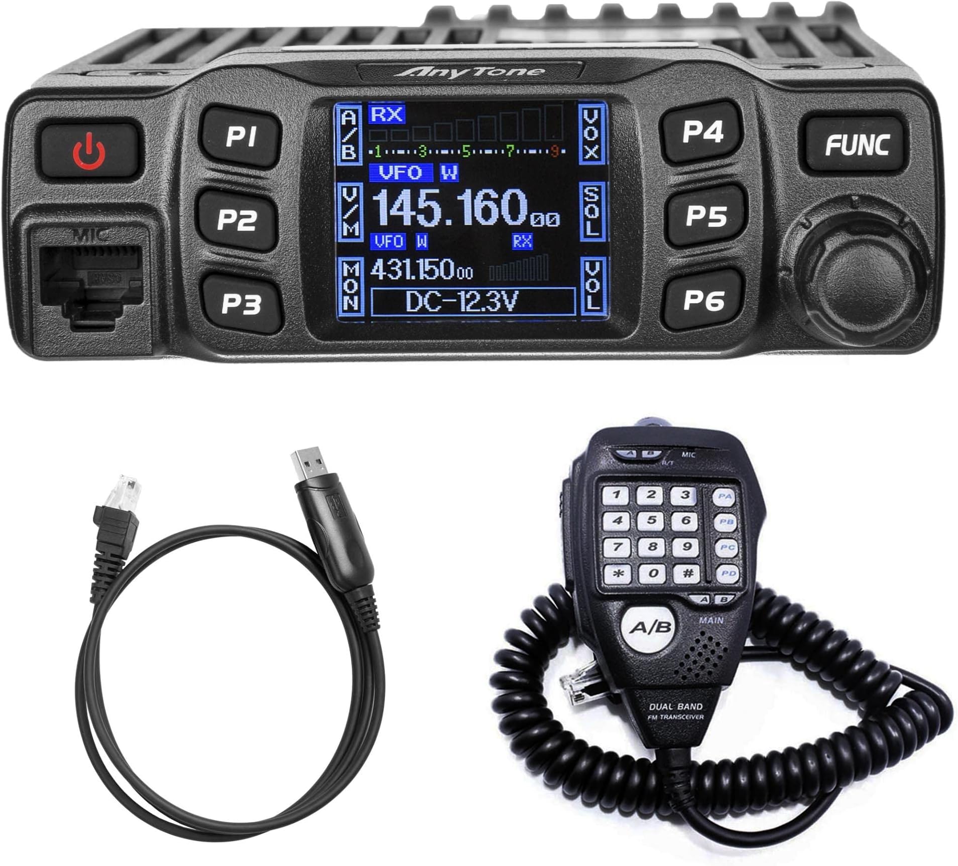 Amazon.com: QYT KT-8900D GMRS Mobile Radio Dual Band Receiver Quad ...