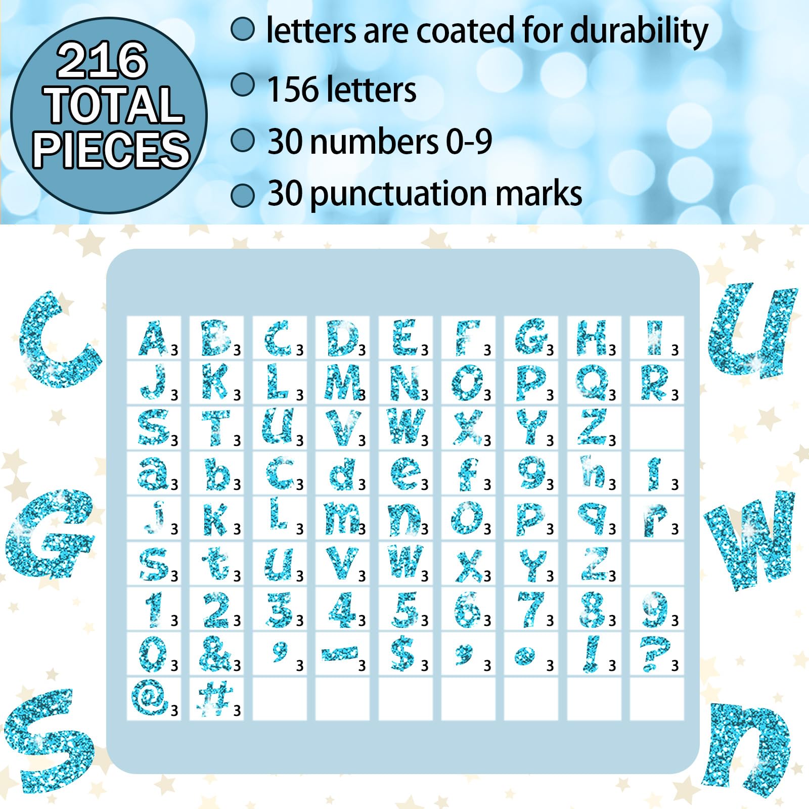 Snapklik.com : Colarr 216 Pcs Glitter Bulletin Board Letters For ...