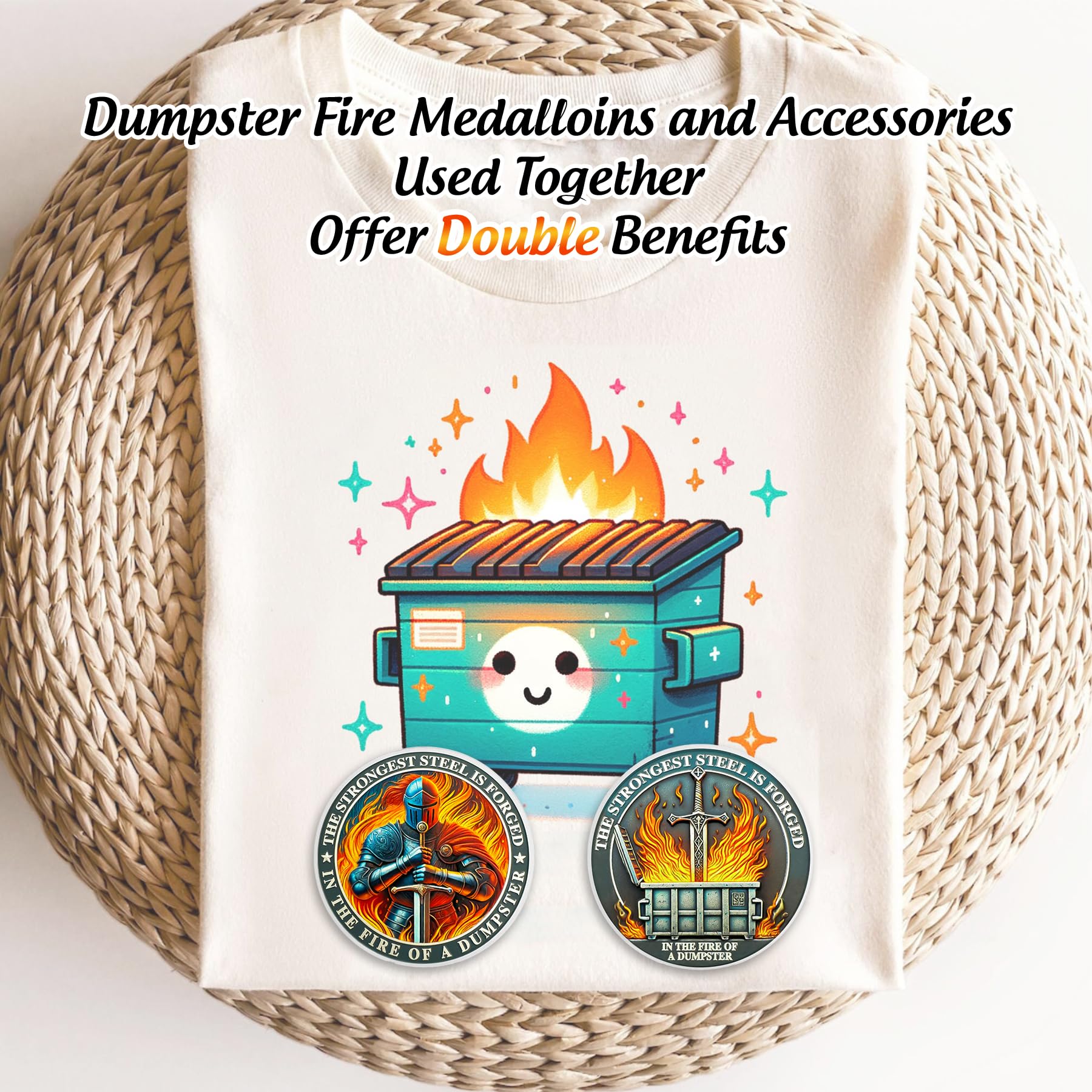 Snapklik.com : 10PCS Knight Dumpster Fire Challenge Coin - The ...