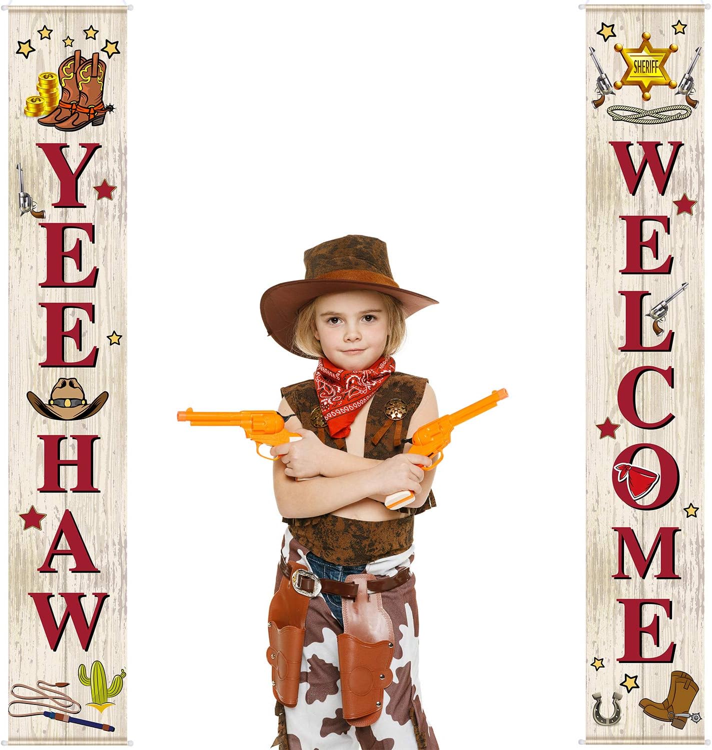 Amazon.com: Labakita My First Rodeo Door Banner, West Cowboy Cowgirl ...