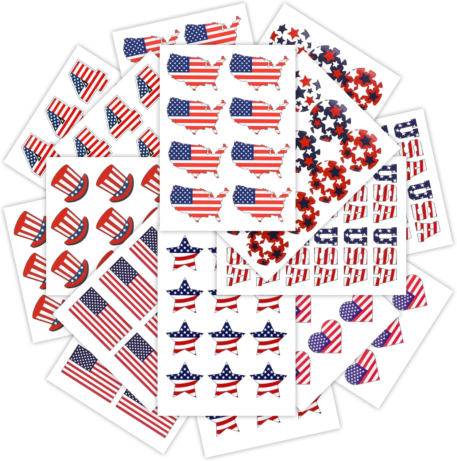 Amazon.com: 176 Stickers USA Patriotic Stickers, Cute Stickers for ...