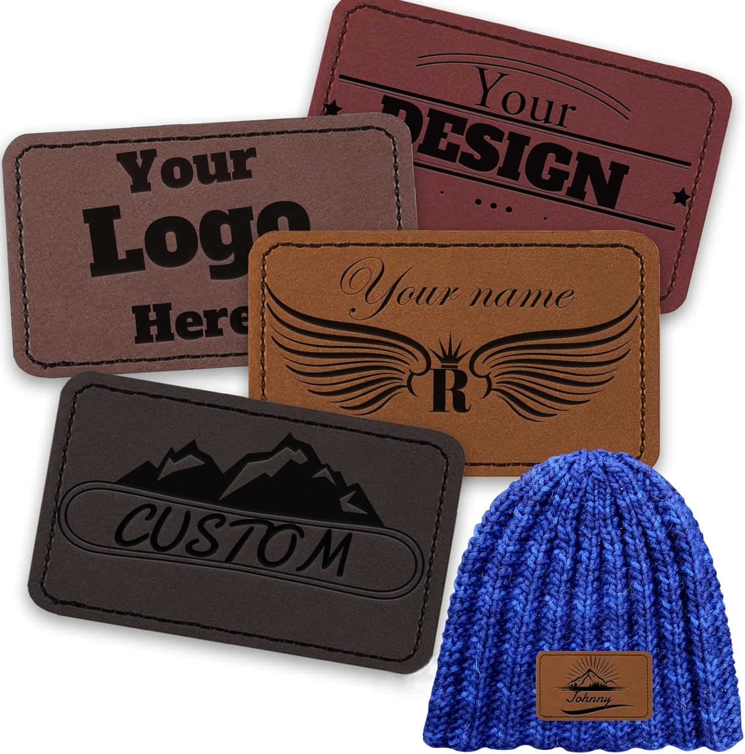 Amazon.com: JCYIF Custom Patches Personalized Leather Patches for Hats Leatherette Patches for ...