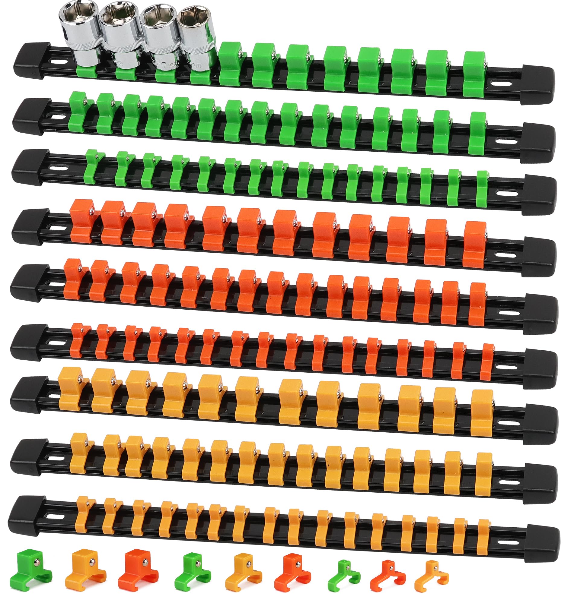 Amazon.com: SWANLAKE Organizer Socket Holder, 9PCS 1/4-Inch x 48 Clips ...