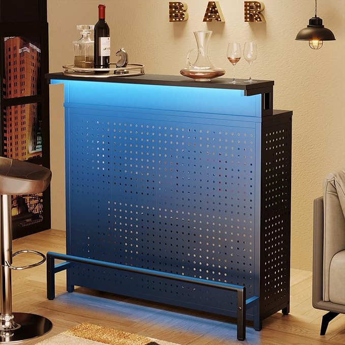 Amazon.com: YITAHOME Home Bar Unit with LED Lights, Liquor Bar Table ...