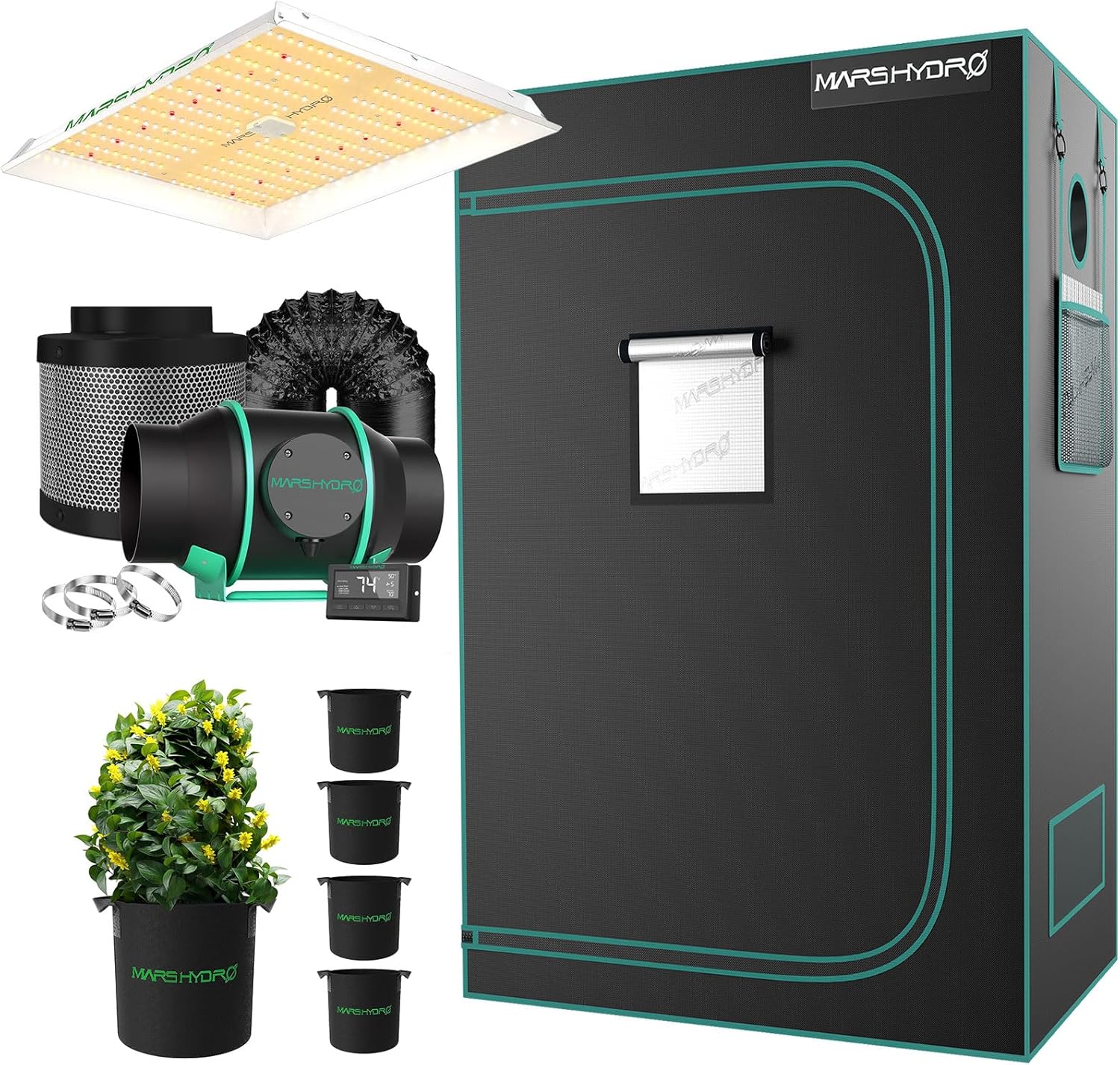 Amazon.com : Mars Hydro Grow Tent Complete Kit, 48"x24"x71" Tent with ...