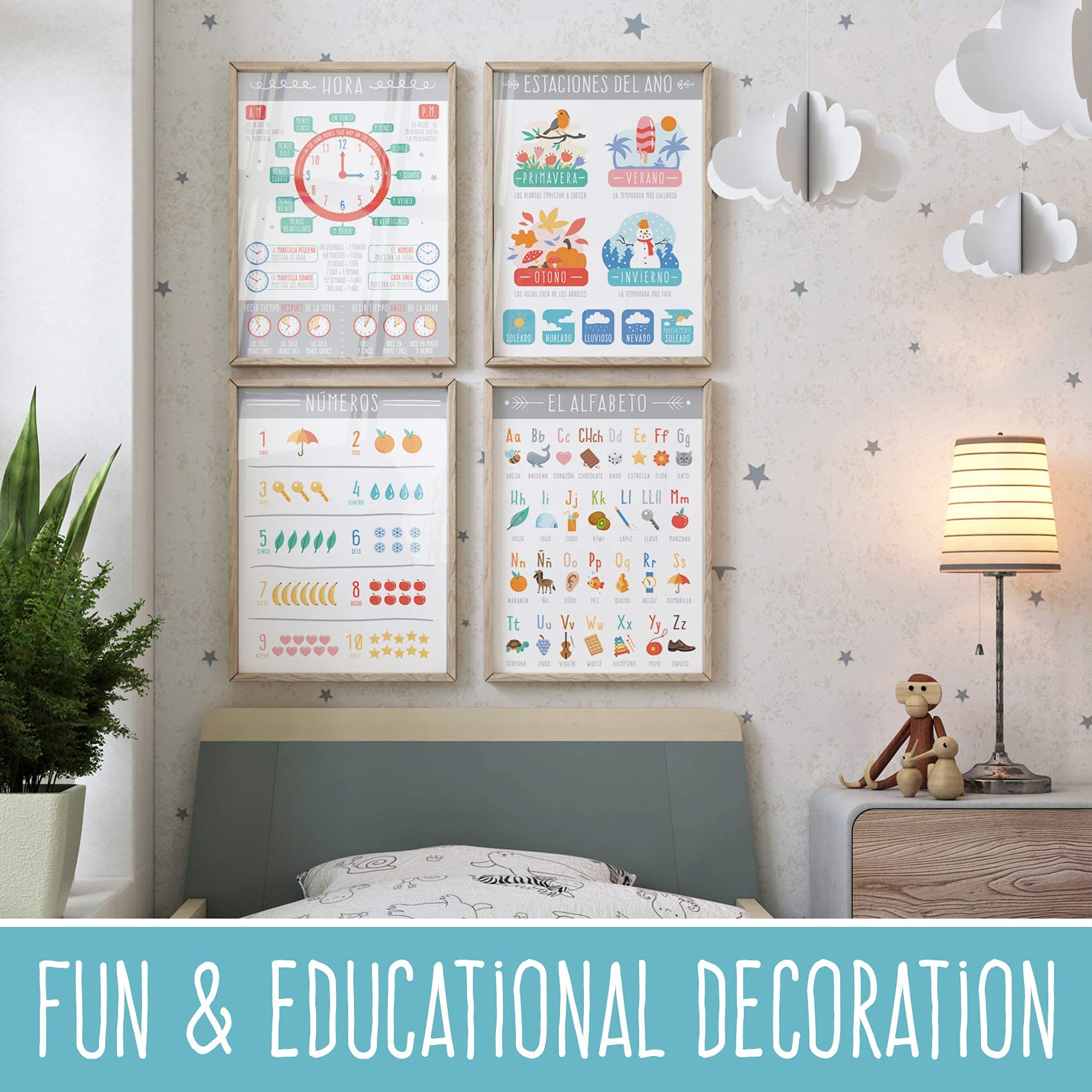 English/Spanish Glossy Alphabet Posters, Educational Poster , ABC Chart ...