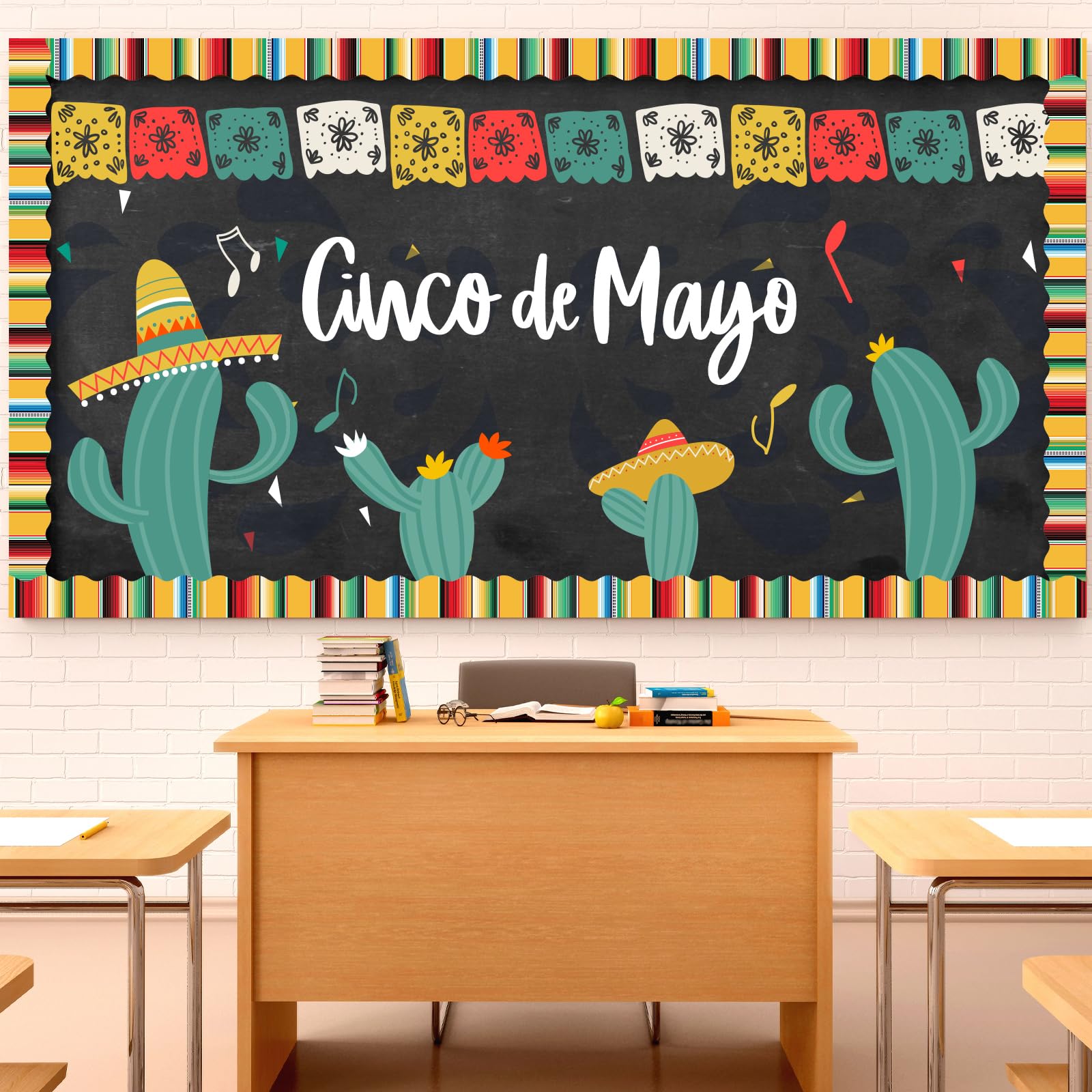 Bulletin Board Borders 32.8ft Mexican Fiesta Bulletin Borders - Vibrant ...