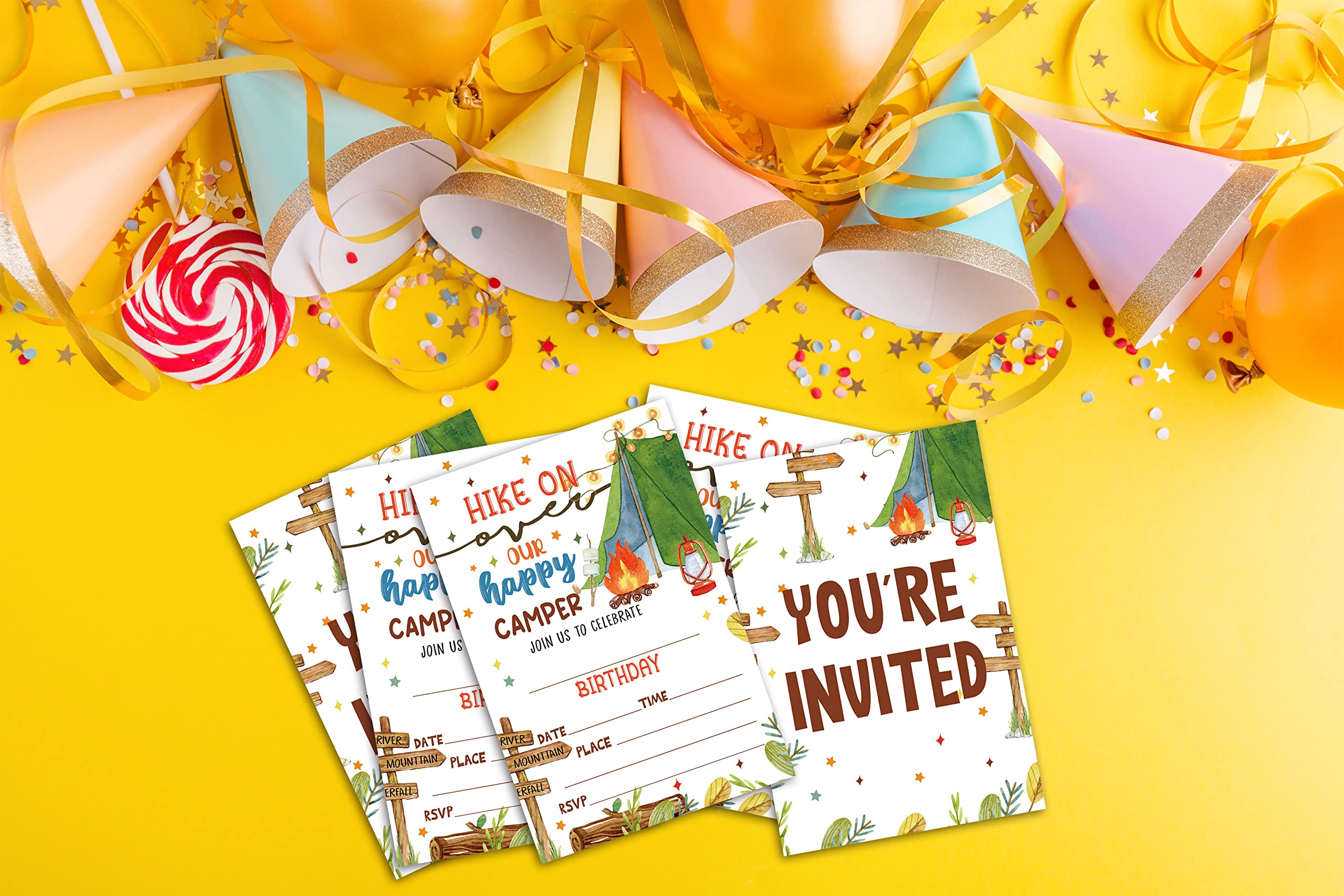 Camp Out Birthday Invitations Camping Forest Birthday Party Invitation