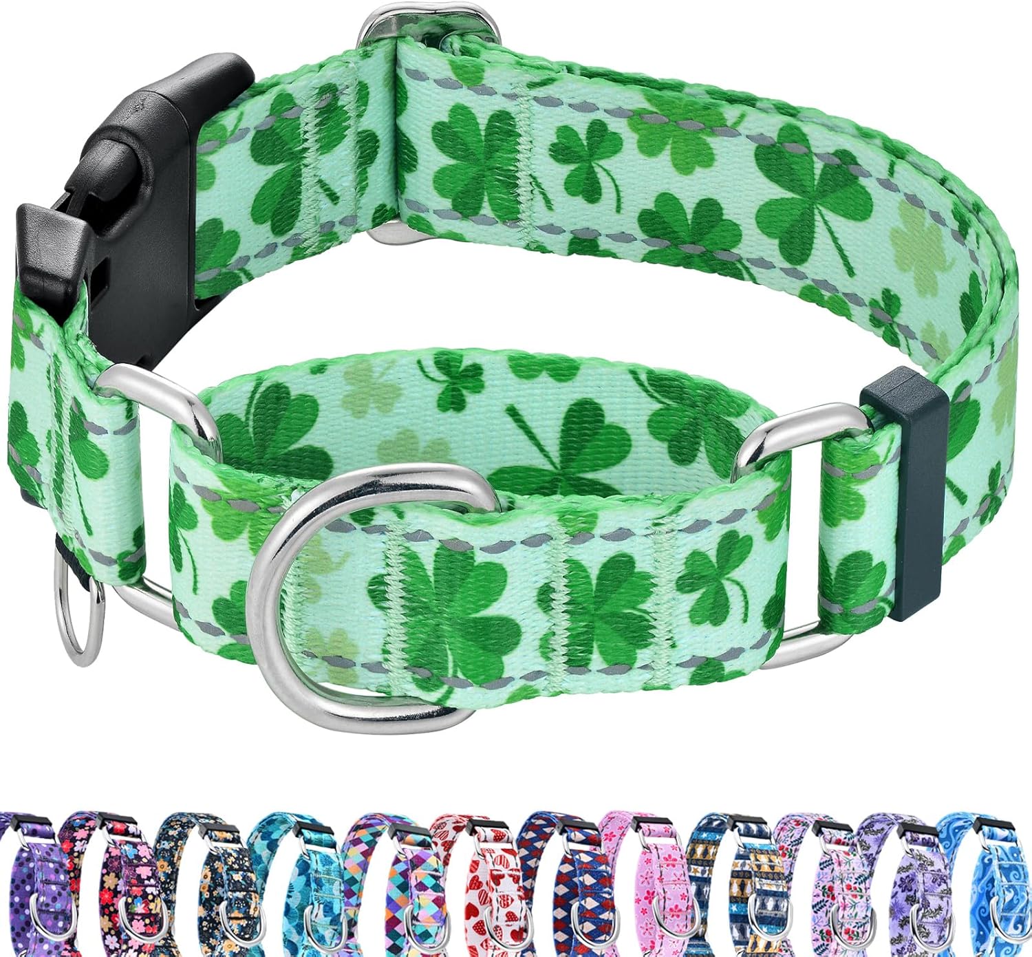 Amazon.com : Fidohug St.Patrick's Day Reflective Martingale Collar for ...