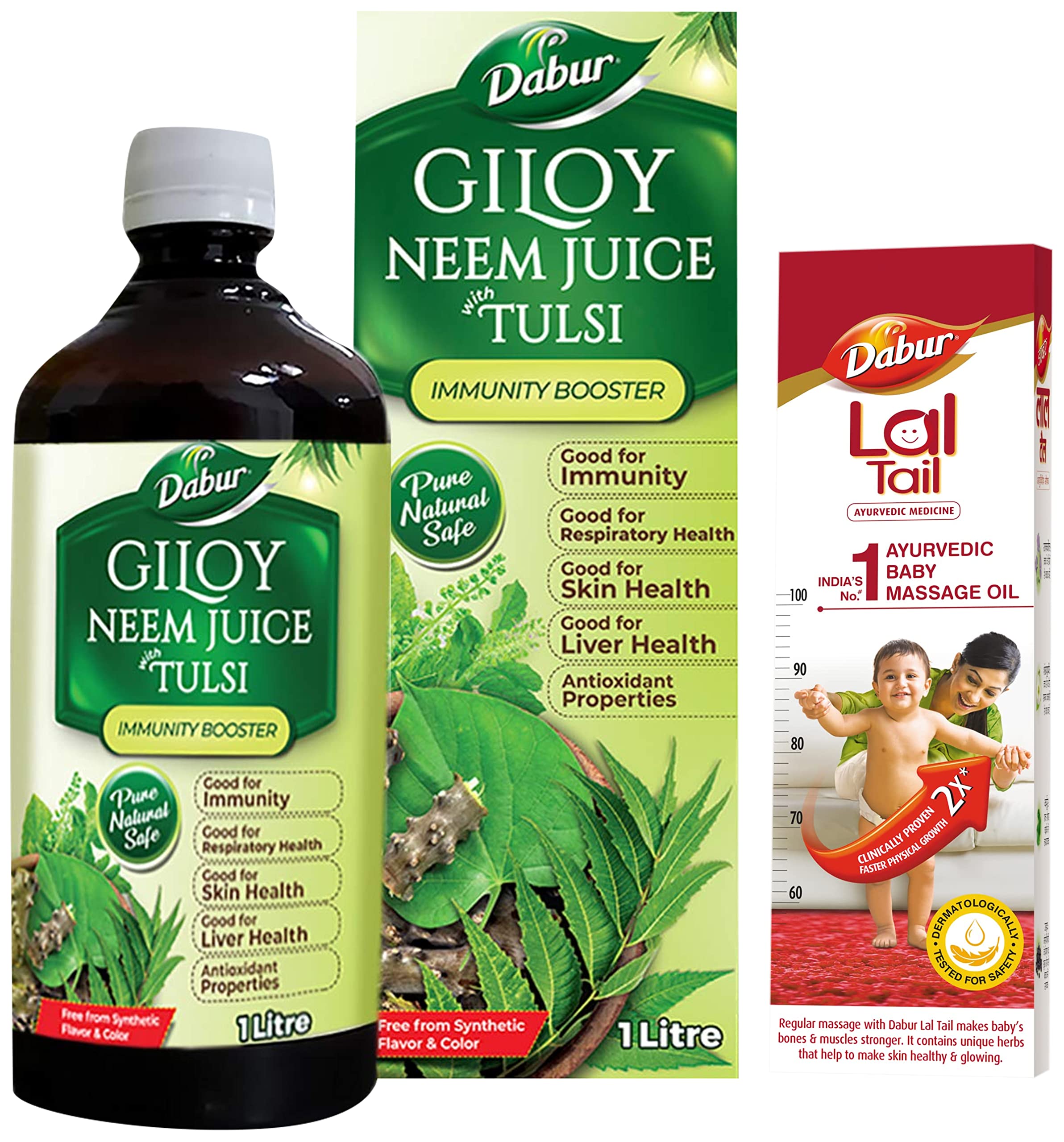 Dabur Lal Tail - 500ml & Dabur Giloy Neem Tulsi Juice -1L : Amazon.in: Health & Personal Care